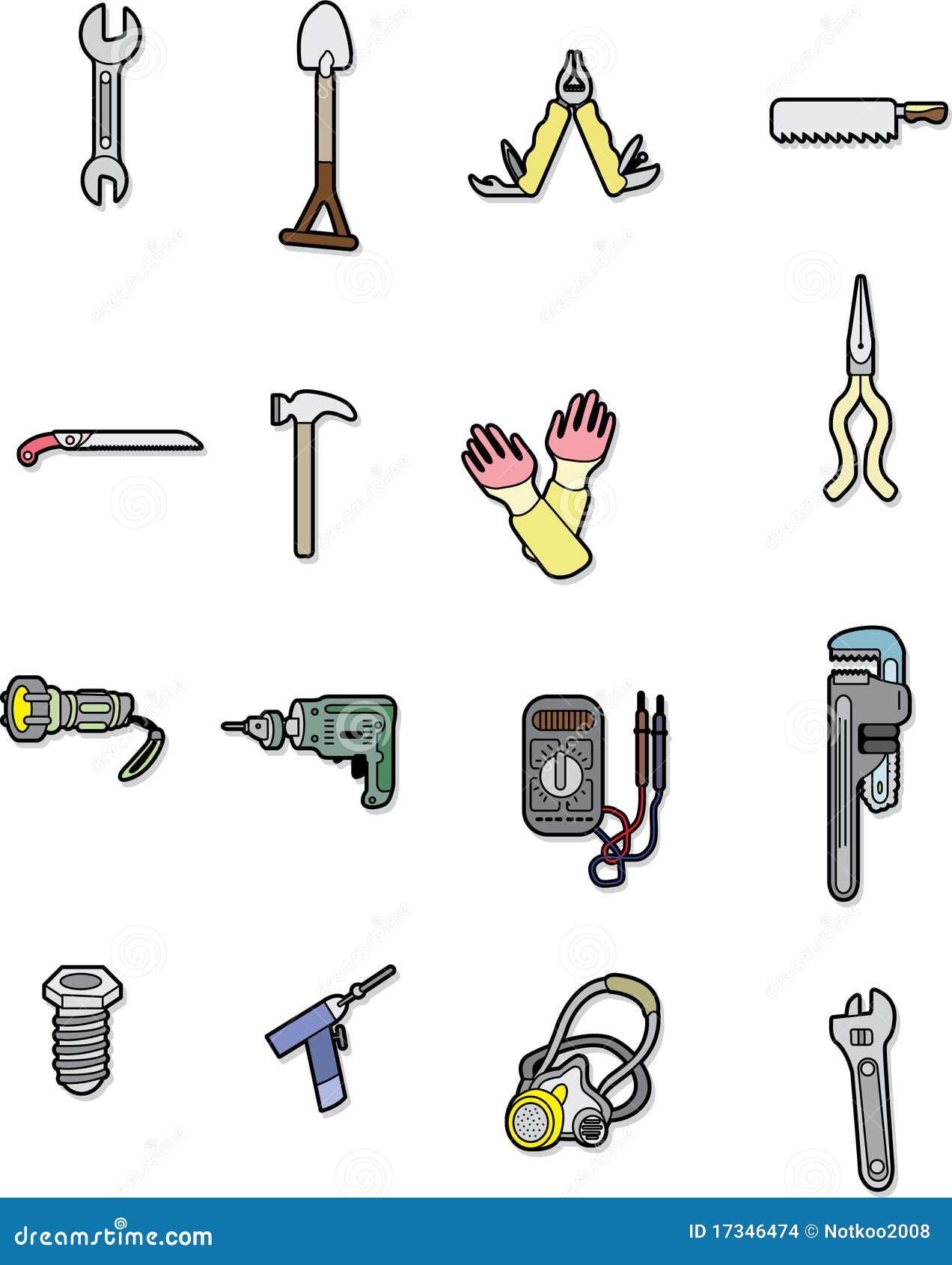 Doodle tool element editorial stock image. Illustration of drill - 17346474