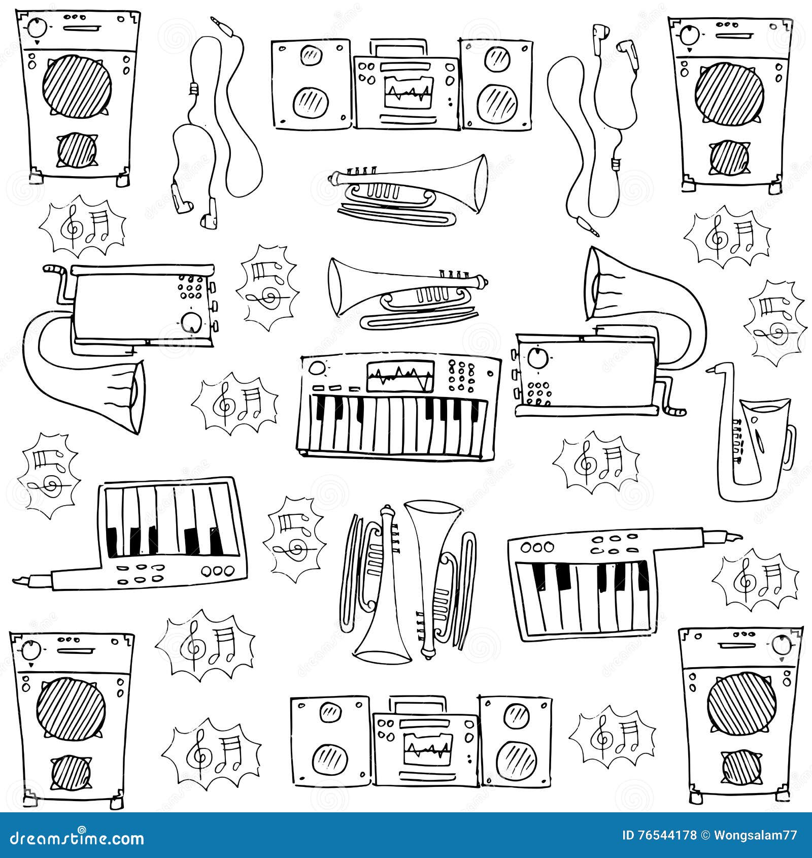 Doodle of tool music stock stock illustration. Illustration of meloman ...