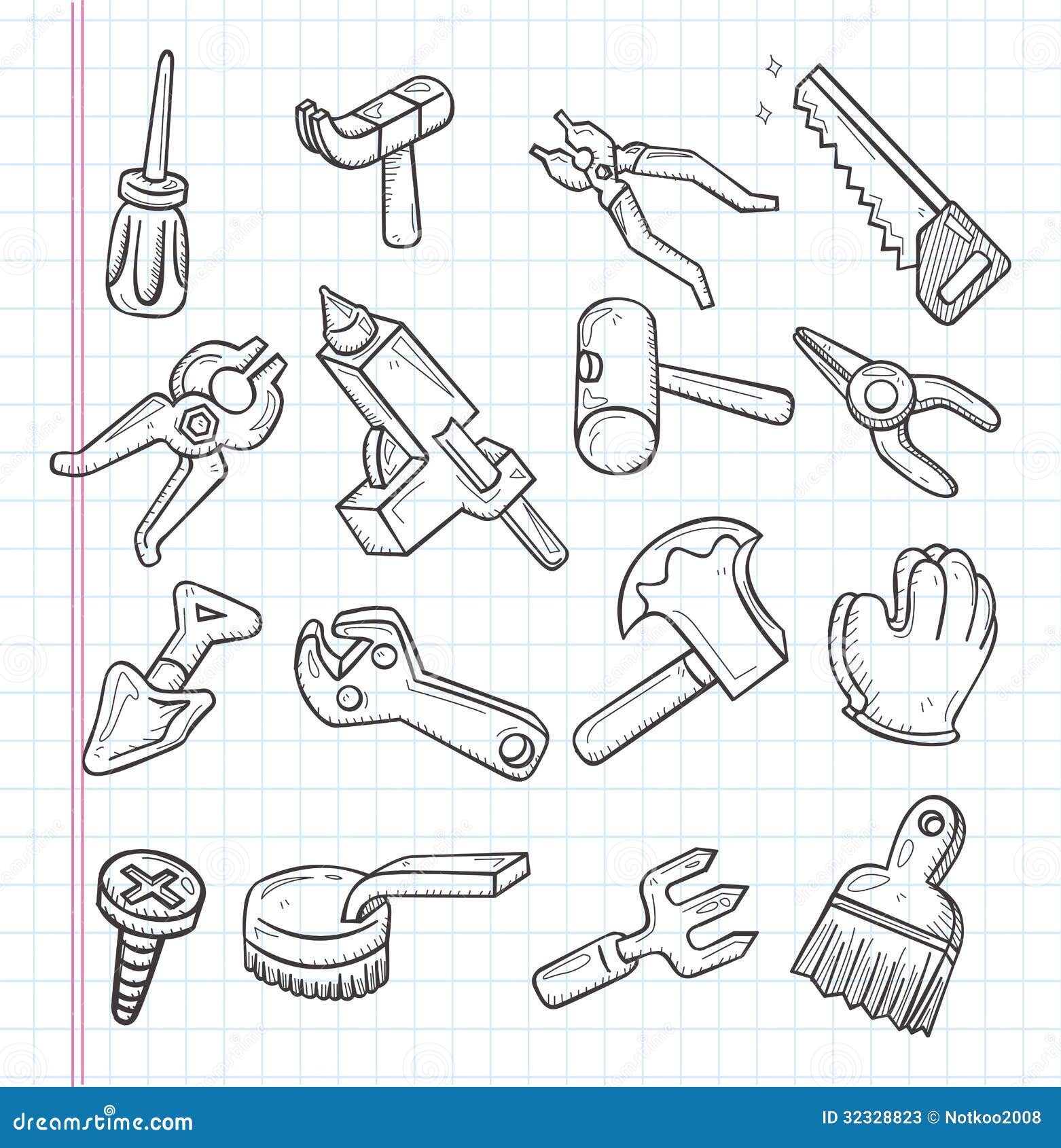 Doodle tools icon stock vector. Illustration of tool - 32328823