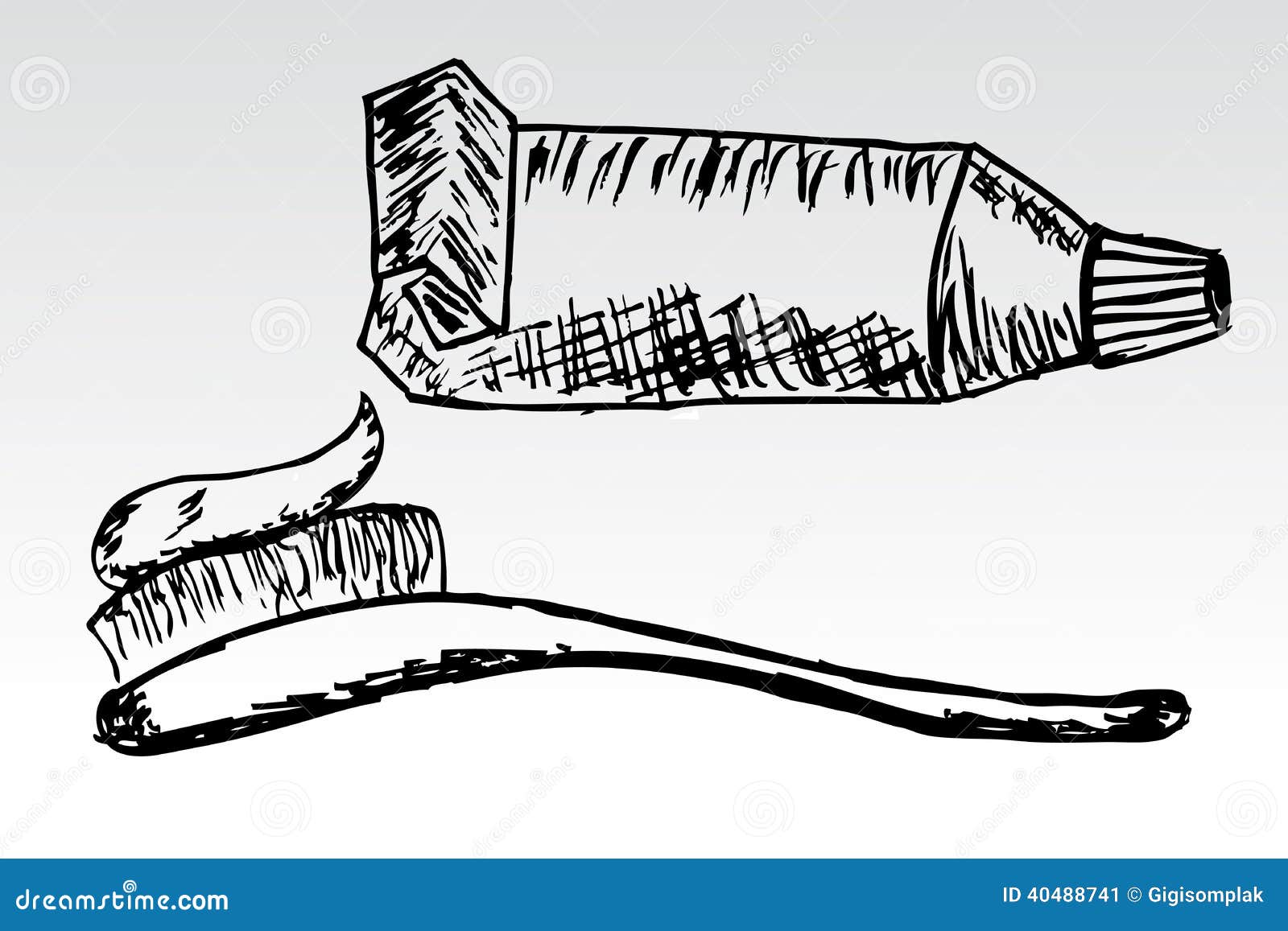 Toothbrush Pencil Drawing