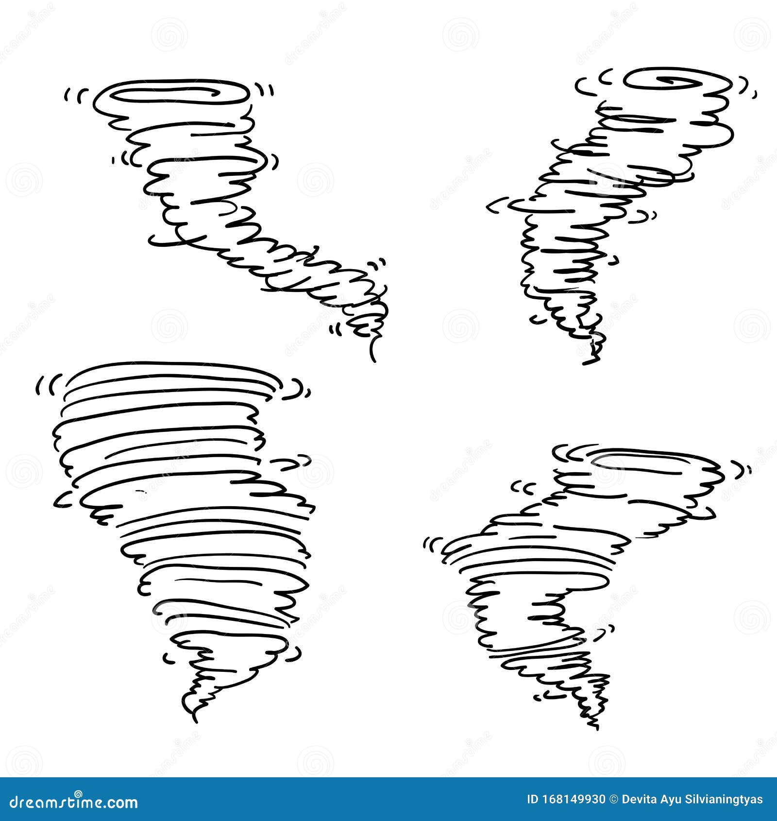 Doodle Tornado Illustration Vector Isolated on White Stock Vector ...