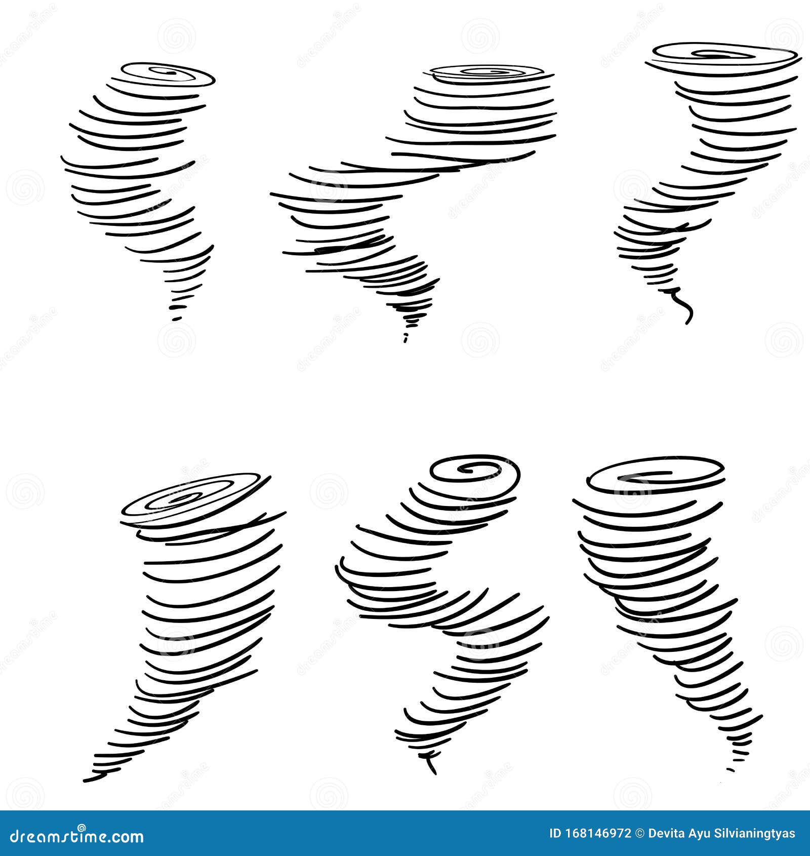 Doodle Tornado Illustration Vector Isolated on White Stock Vector ...