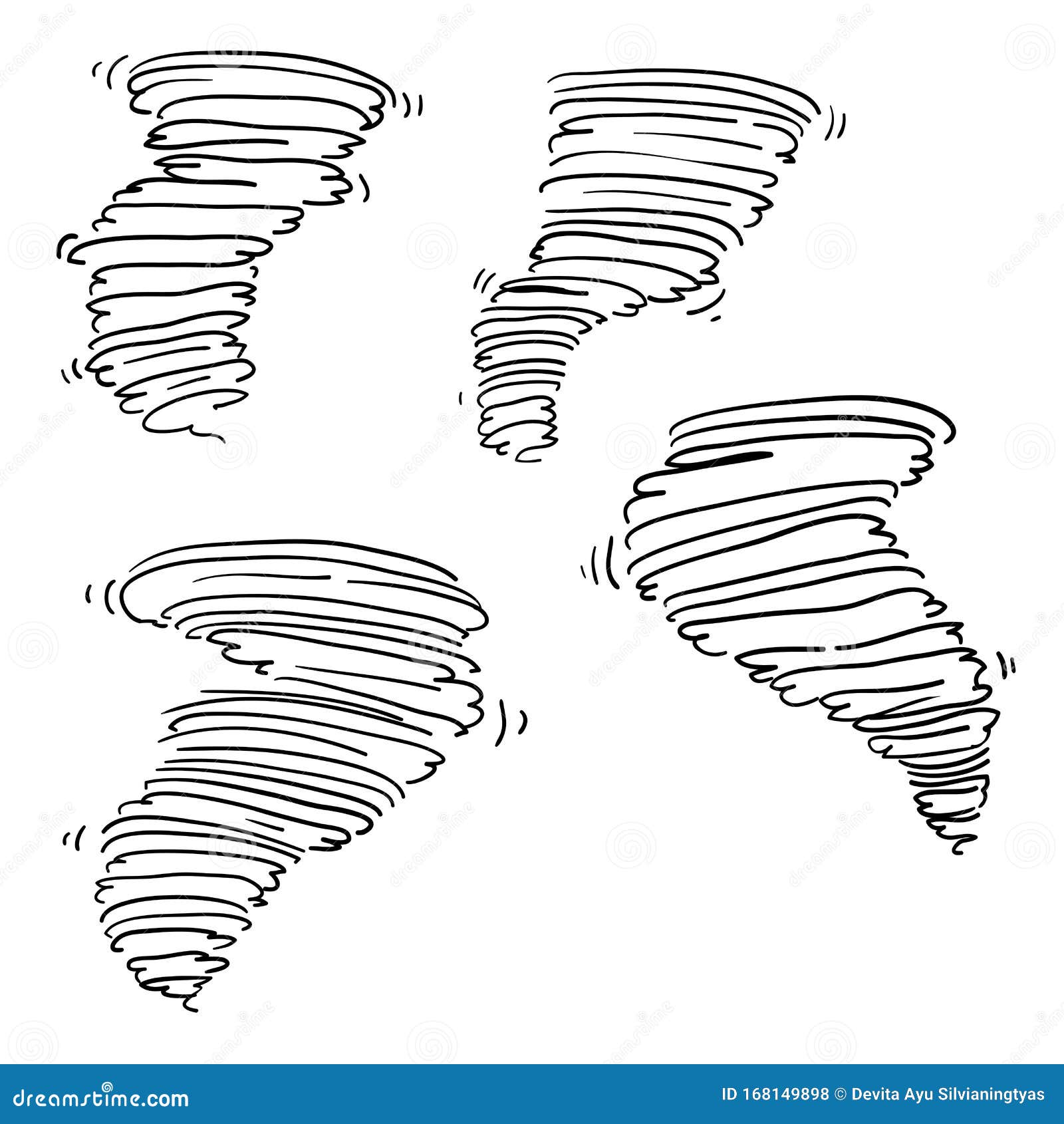 Doodle Tornado Illustration Vector Isolated on White Stock Vector ...