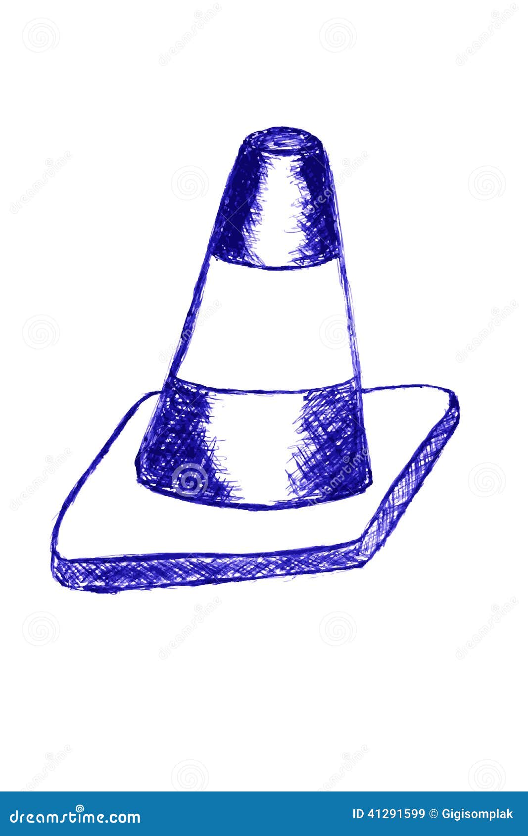 Doodle Traffic Cone stock vector. Illustration of industrial - 41291599