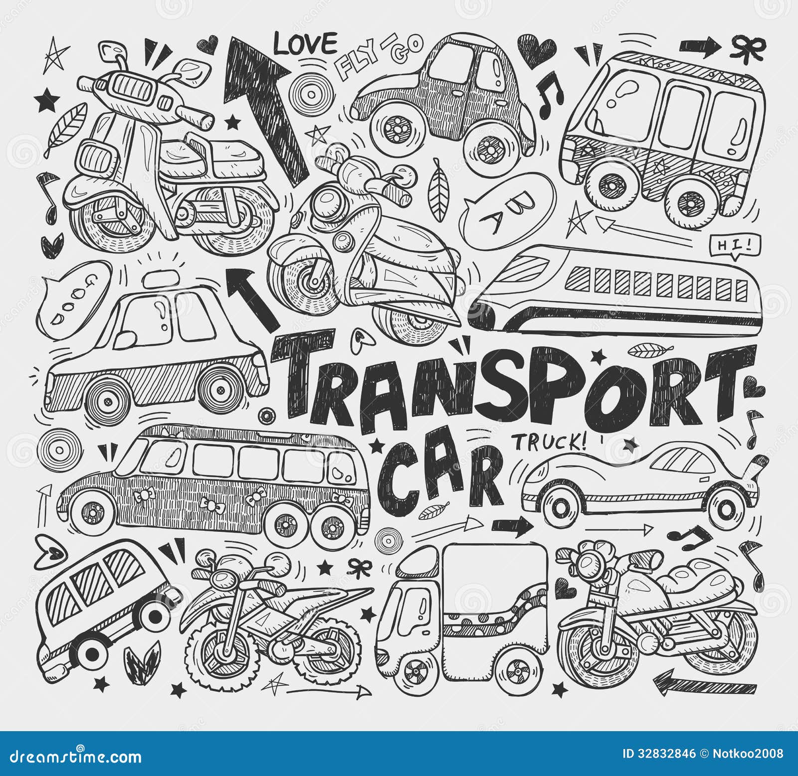 Doodle transport element stock vector. Illustration of sketch - 32832846