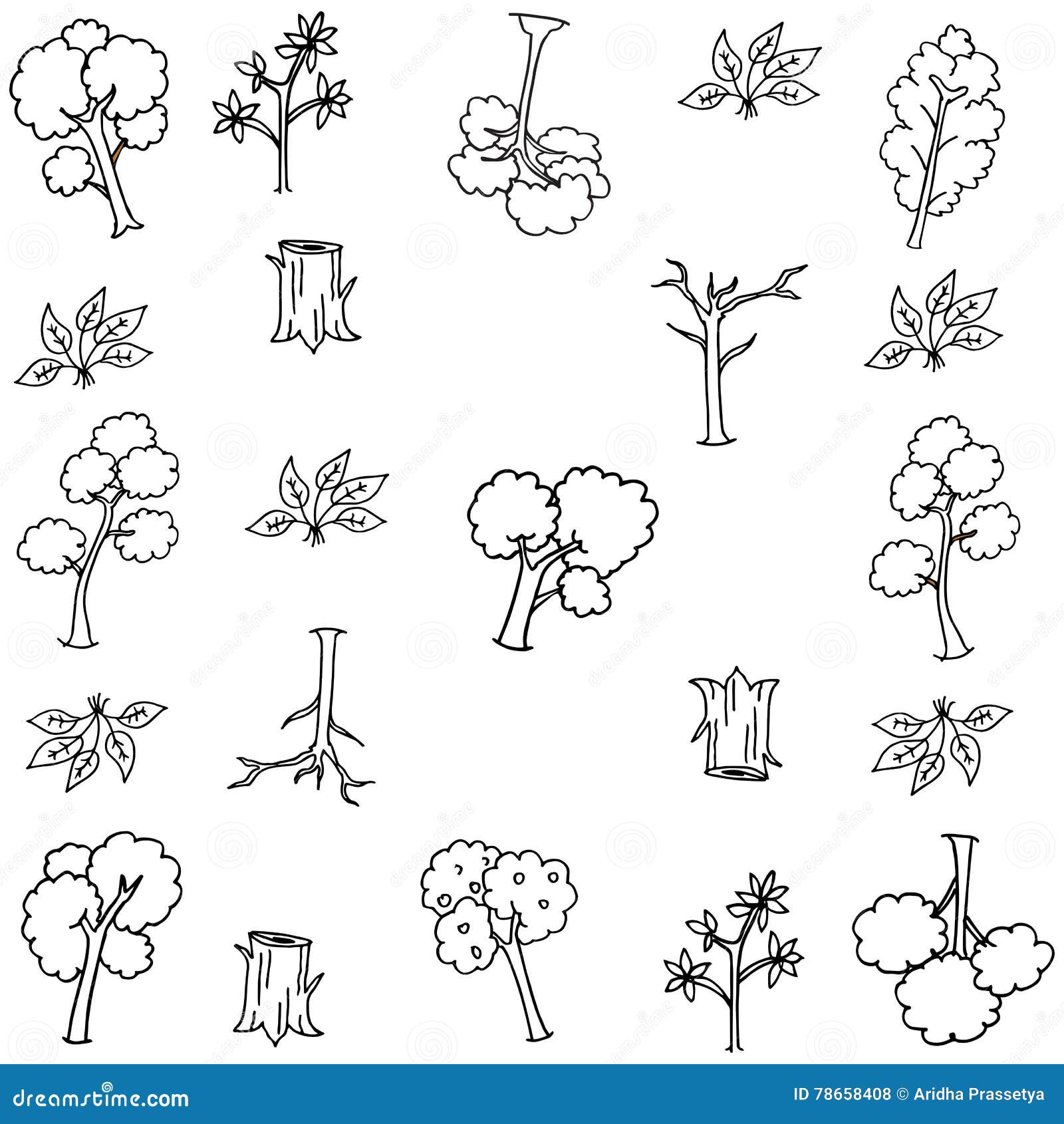 Doodle of Tree Collection Hand Draw Stock Vector - Illustration of ...