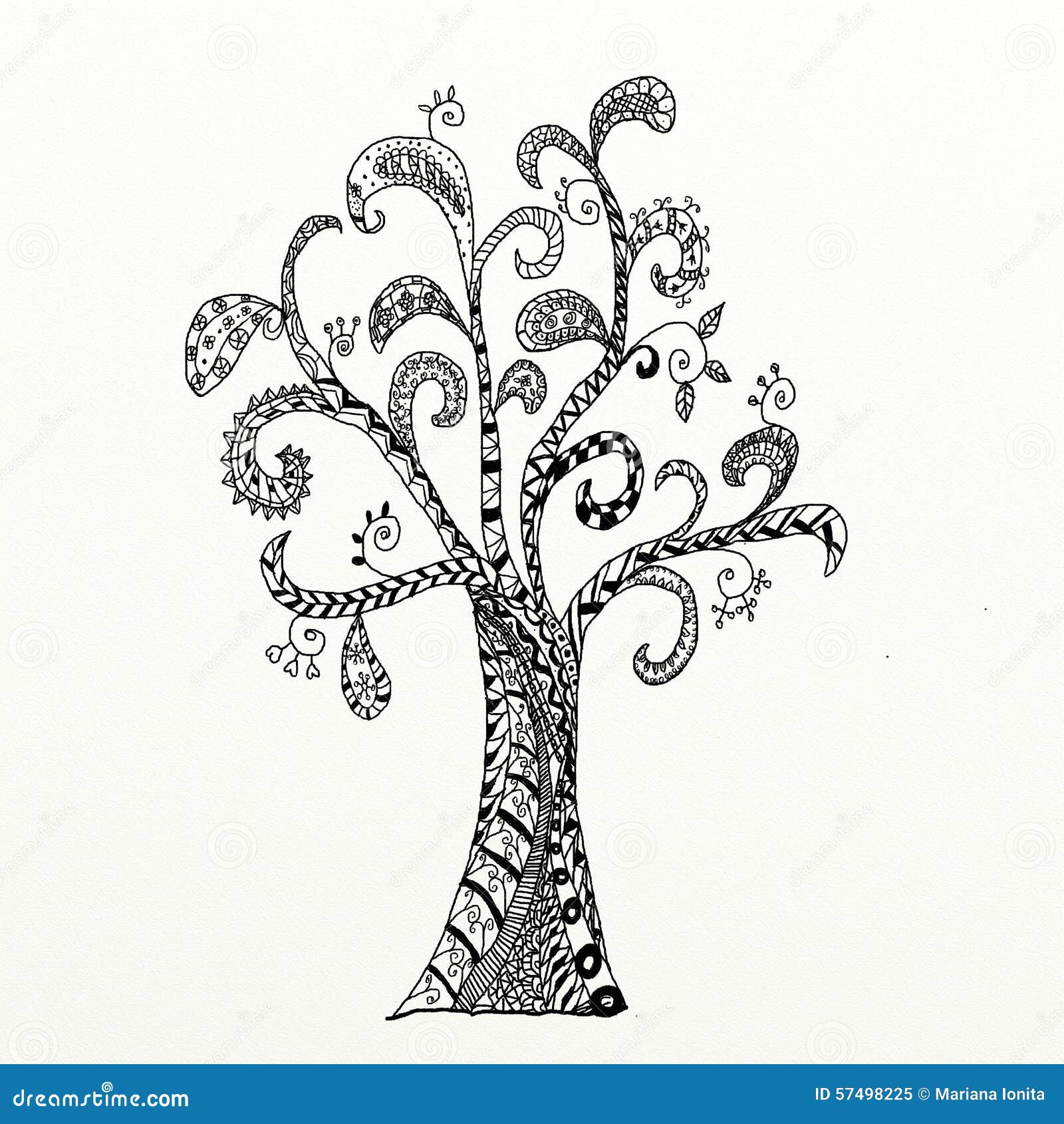 Doodle Tree Collection Handdrawn Cartoon Style Vector Illustration ...