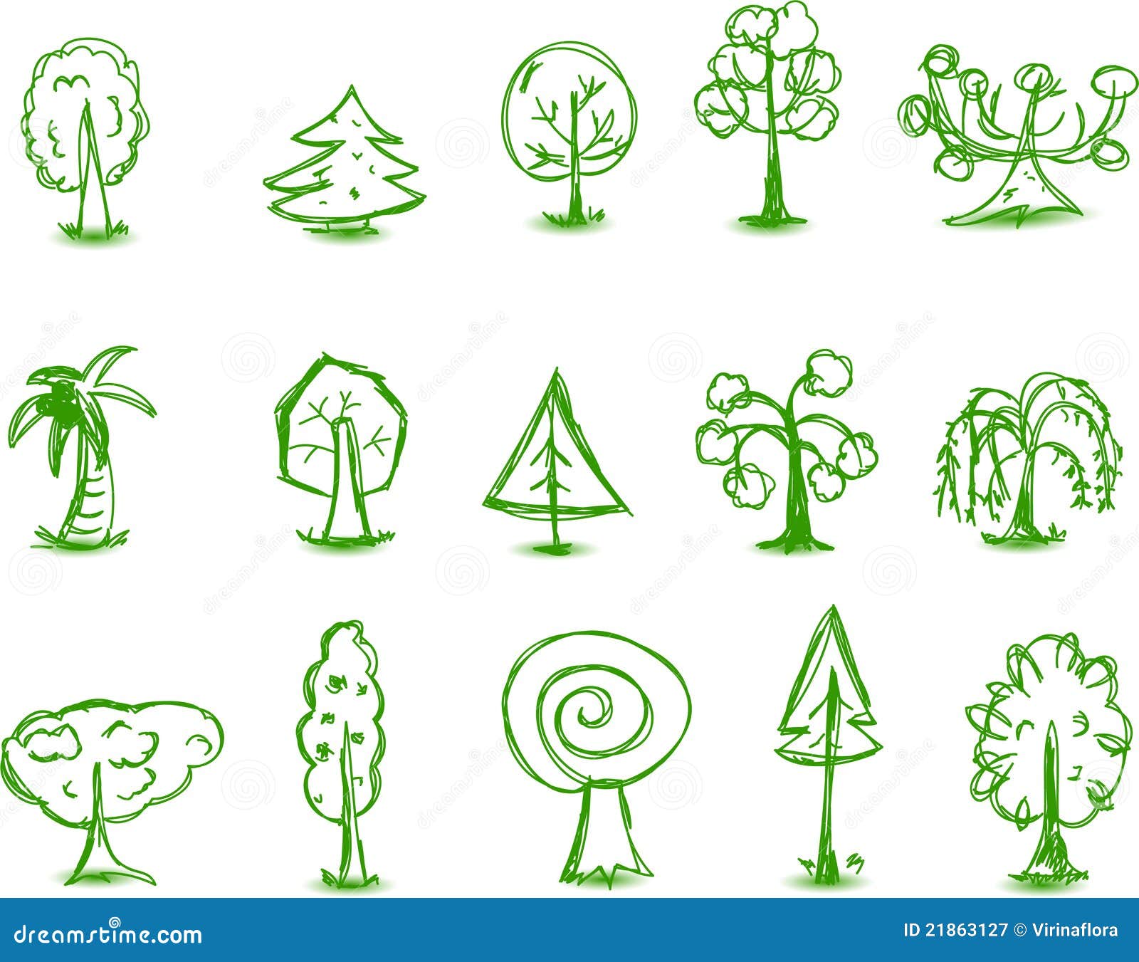 Doodle tree,vector stock vector. Illustration of cedar - 21863127