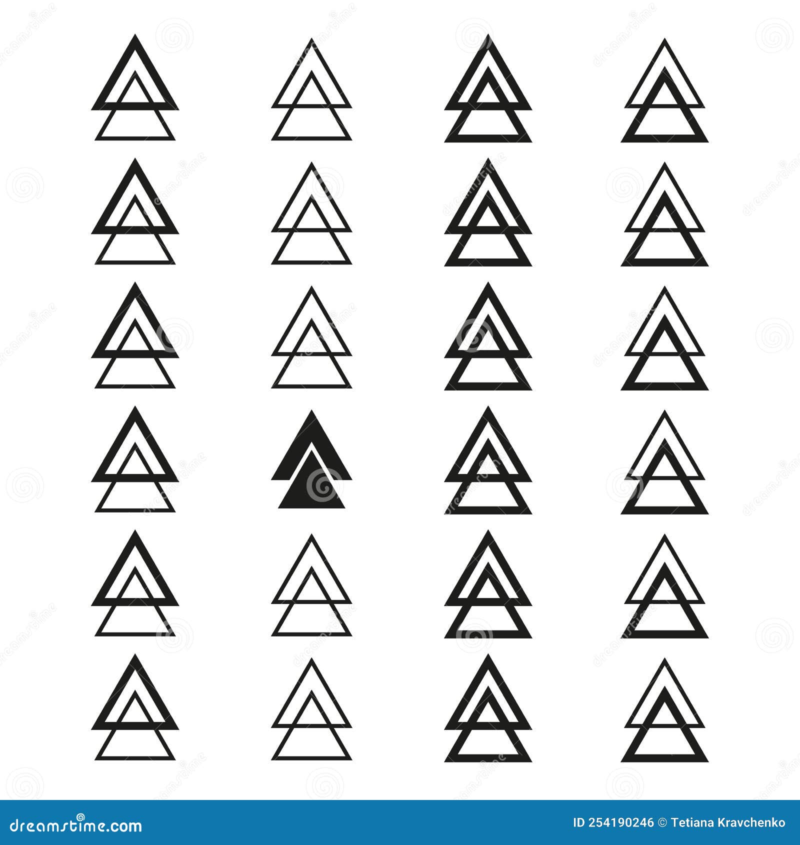 Doodle Triangles Set. Trendy Triangles Set. Geometric Element. Vector ...