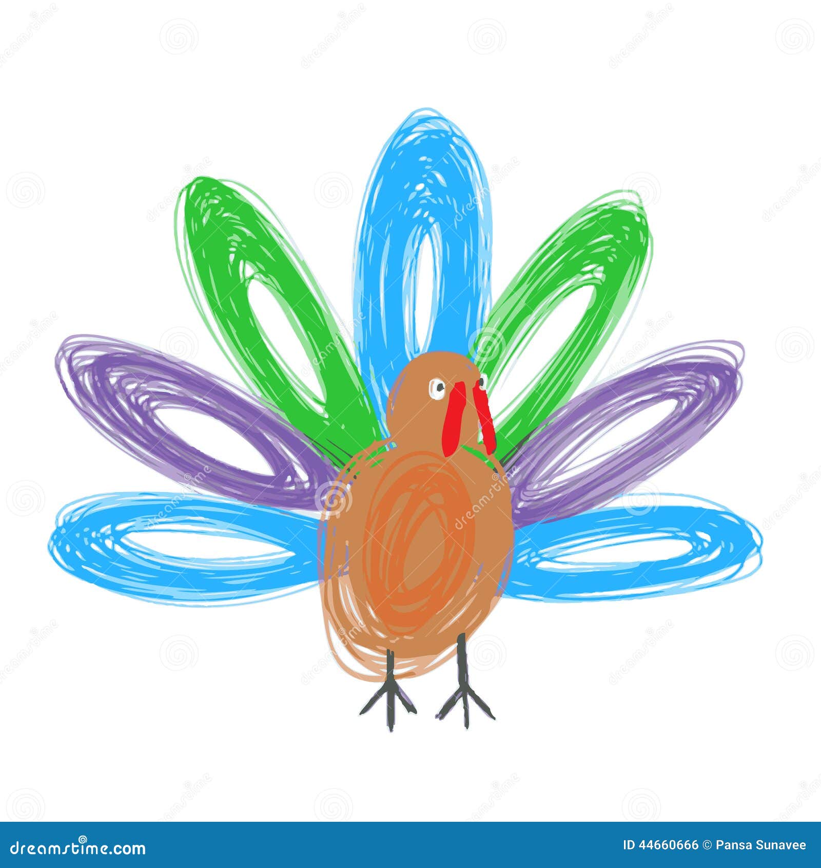 Doodle turkey stock vector. Illustration of donut, sketch - 44660666