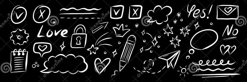 Doodle Underline, Stroke, Highlight, Emphasis Set. Stock Vector ...