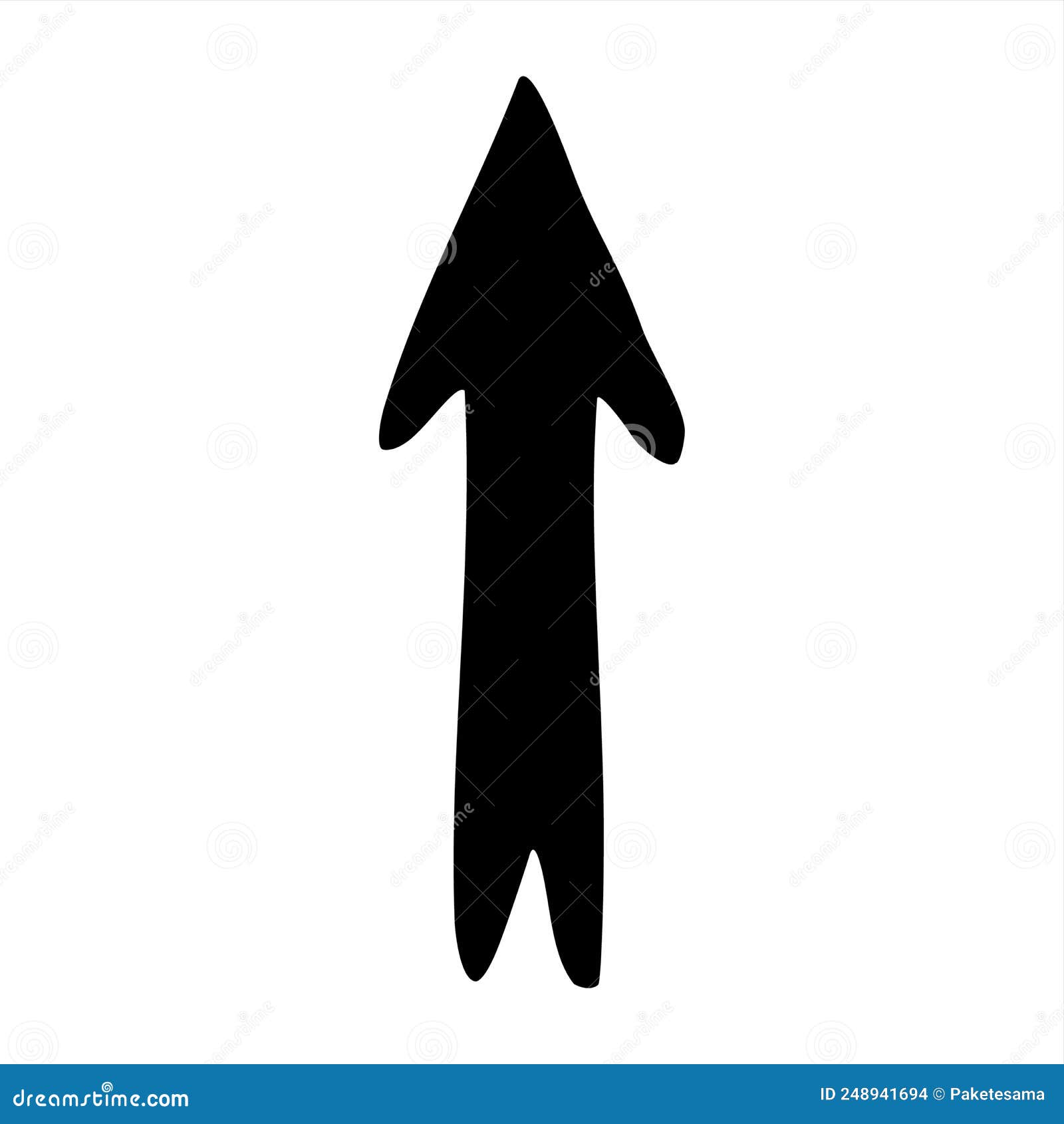 Doodle Up Arrow Symbol Hand Drawn with Thin Line Stock Vector ...