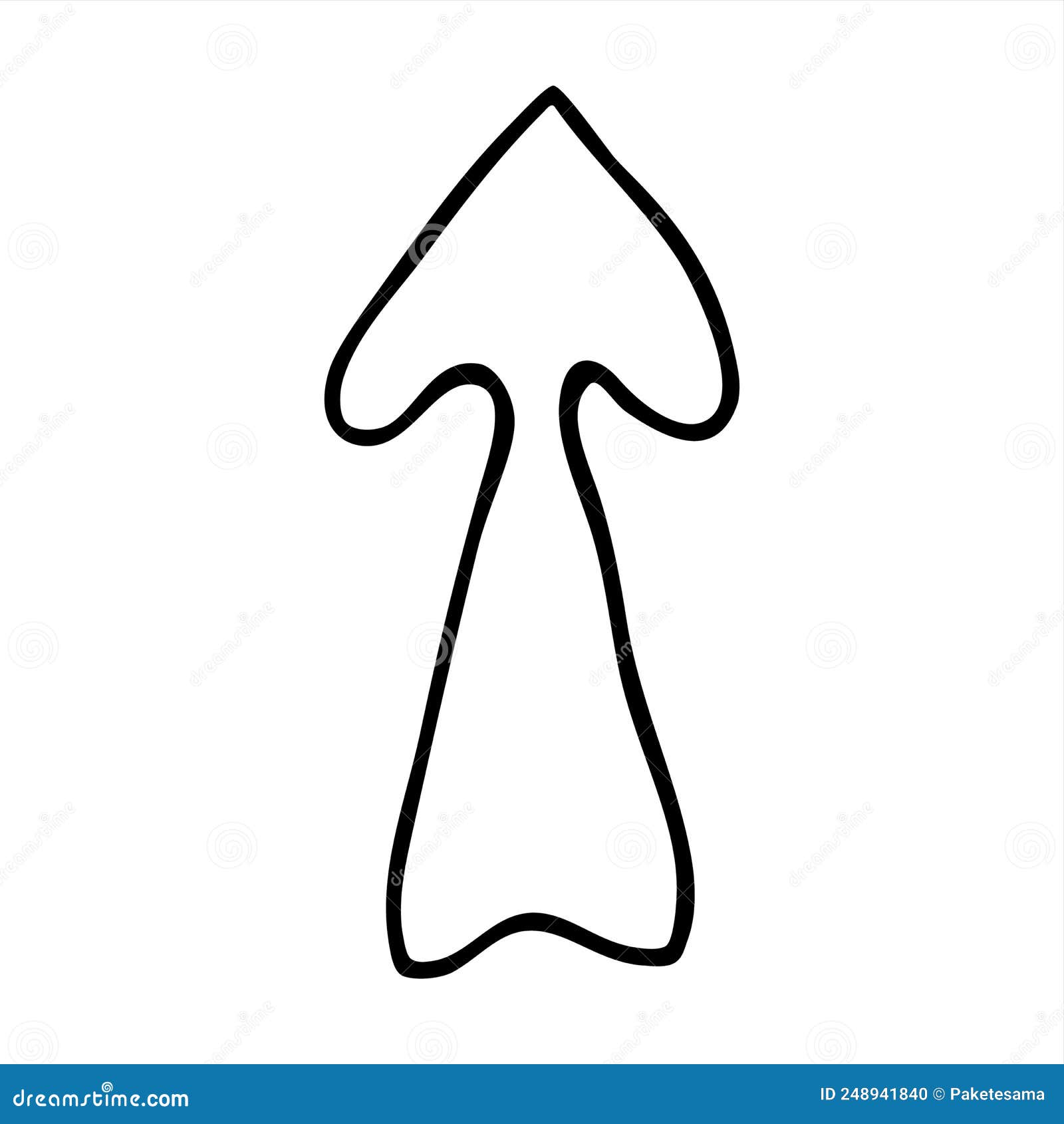 Doodle Up Arrow Symbol Hand Drawn with Thin Line Stock Vector ...