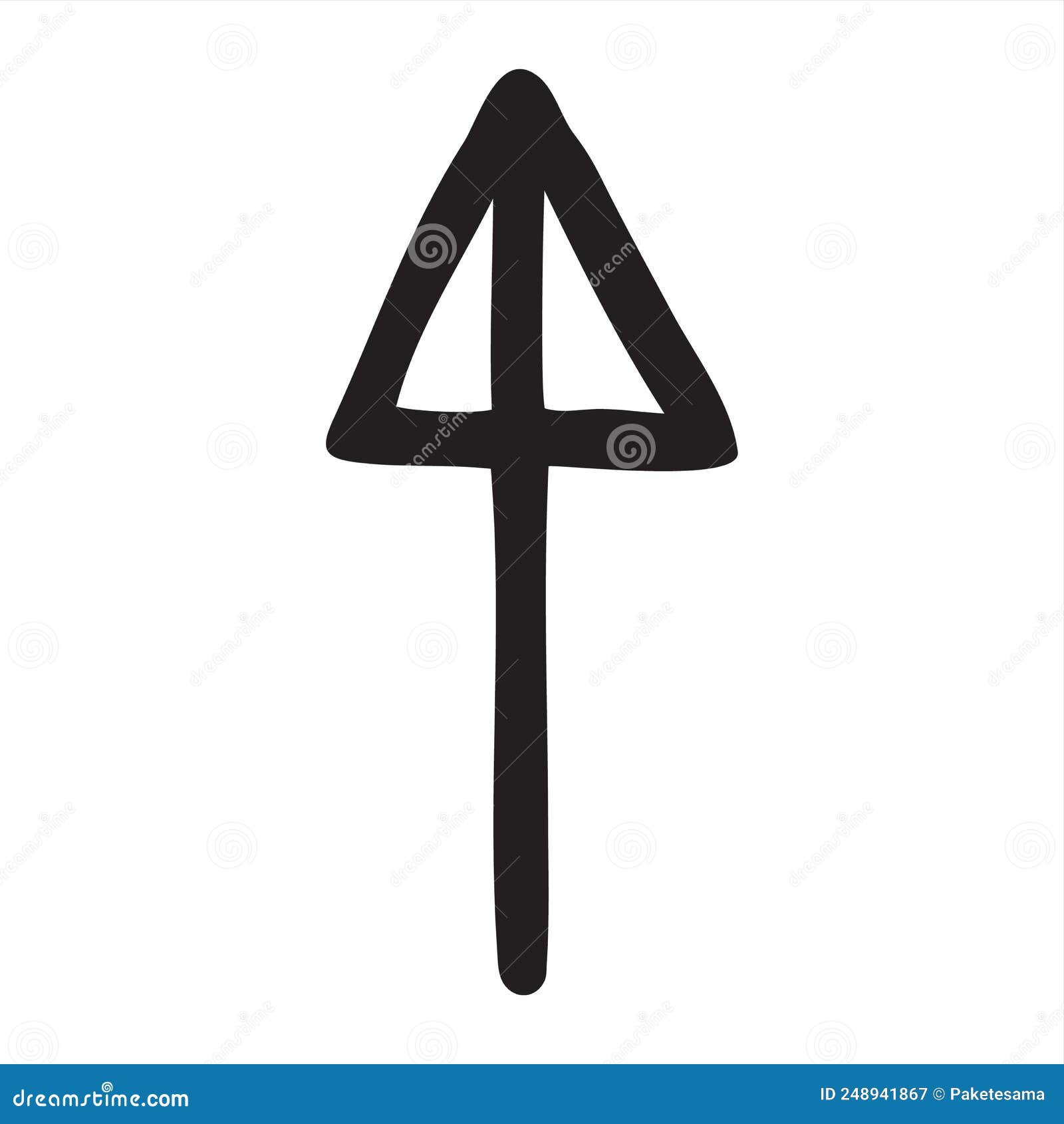 Doodle Up Arrow Symbol Hand Drawn with Thin Line Stock Vector ...