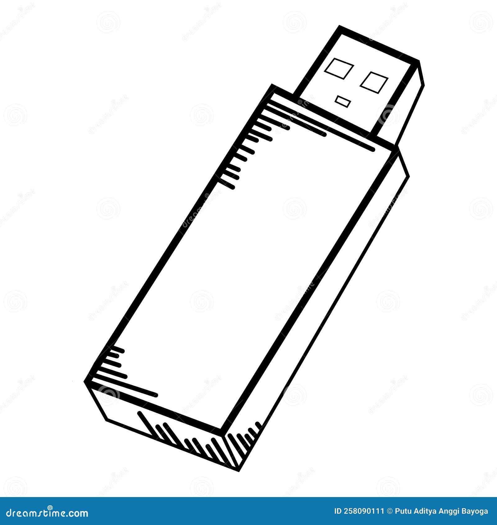 Doodle usb flash drive stock vector. Illustration of drive - 258090111