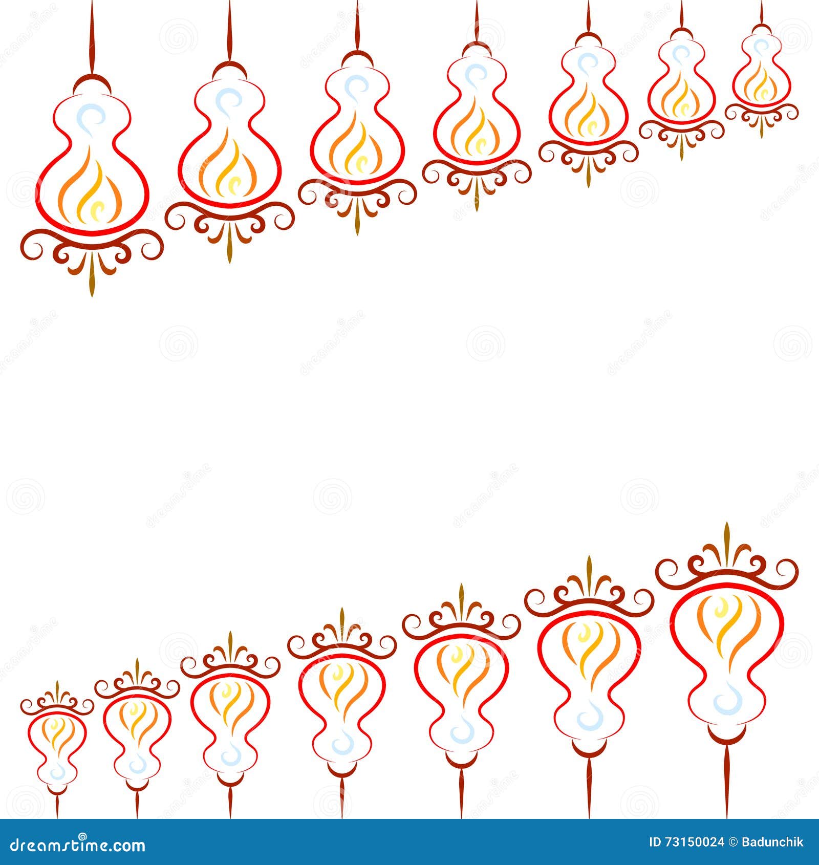 Doodle Vector Abstract China Lights Stock Vector - Illustration of ...