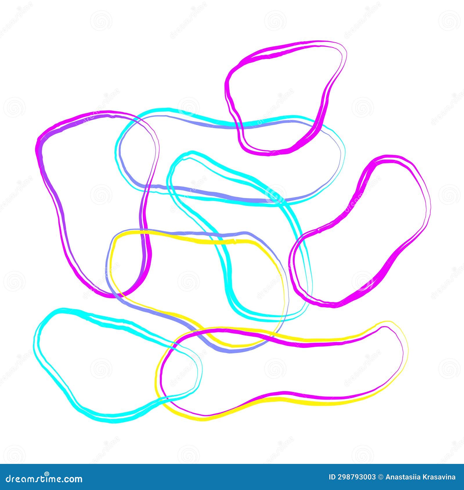 Doodle Vector Composition Poster in Vibrant, Saturated Neon Colors ...