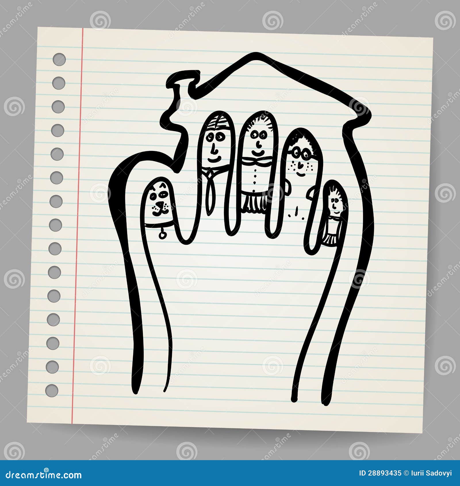 Doodle Vector Fingers Family Illustration Stock Illustration ...