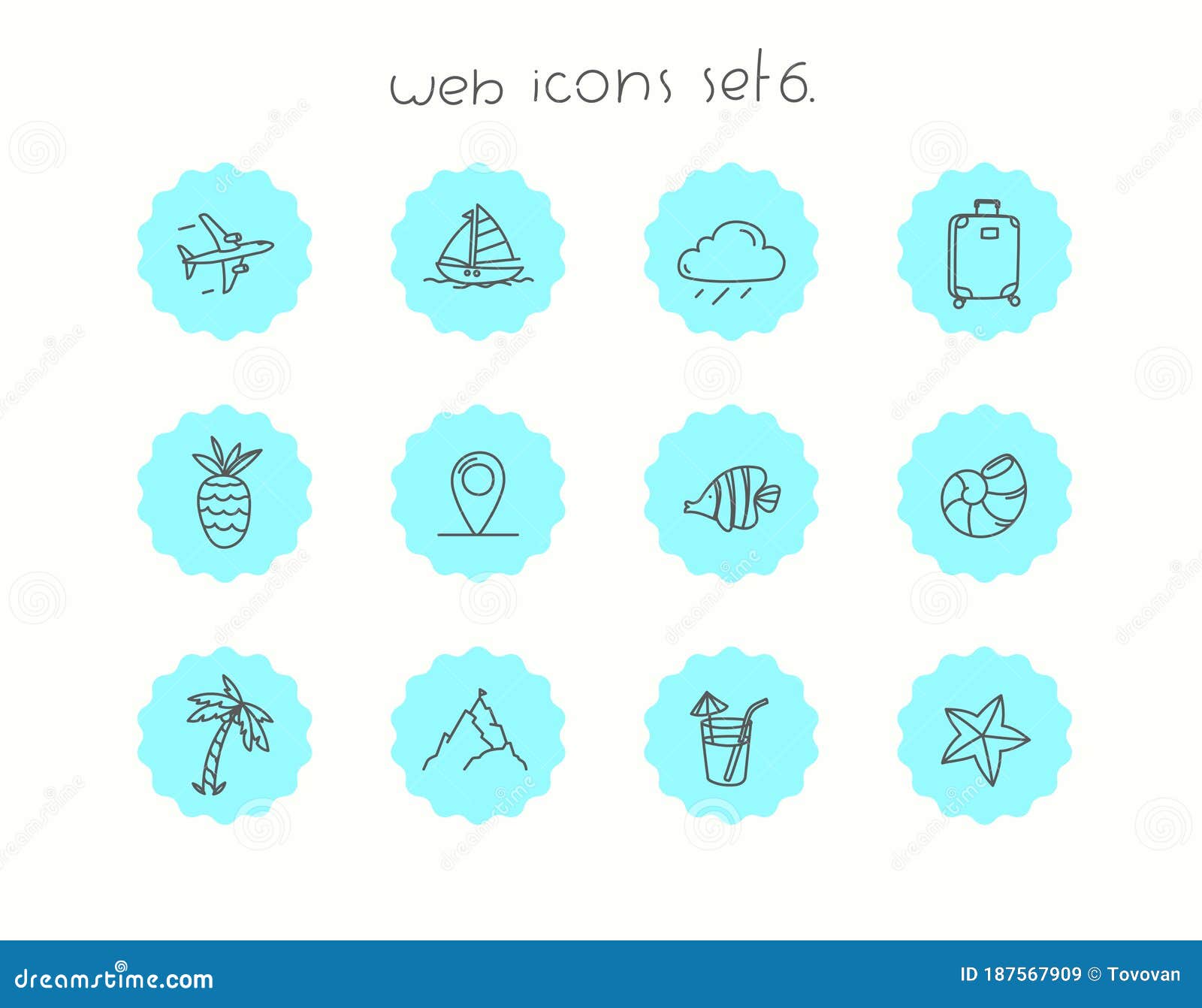 Doodle Vector Icons Set Isolated on White Stock Vector - Illustration ...