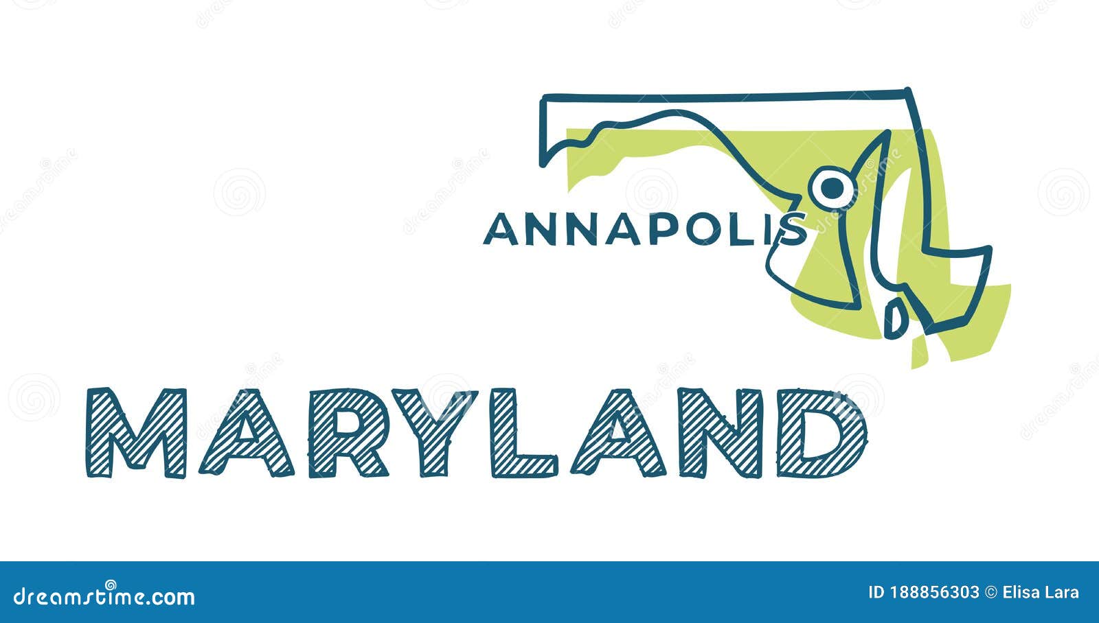 Maryland, State Of USA - Solid Black Outline Map Of Country Area ...