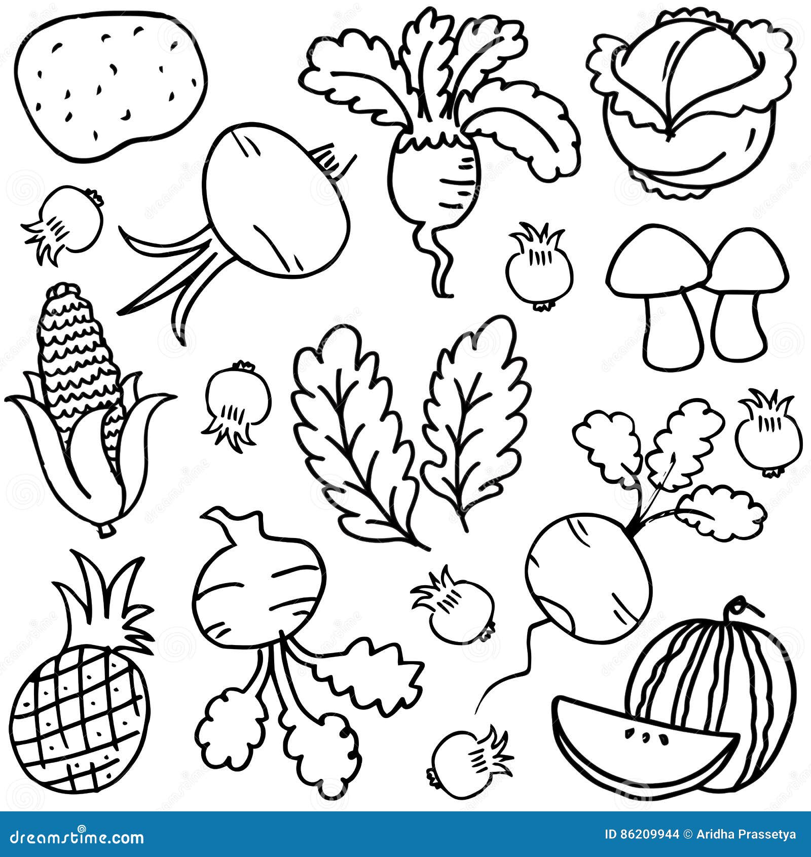 Doodle of Vegetable Set Hand Draw Stock Vector - Illustration of white ...