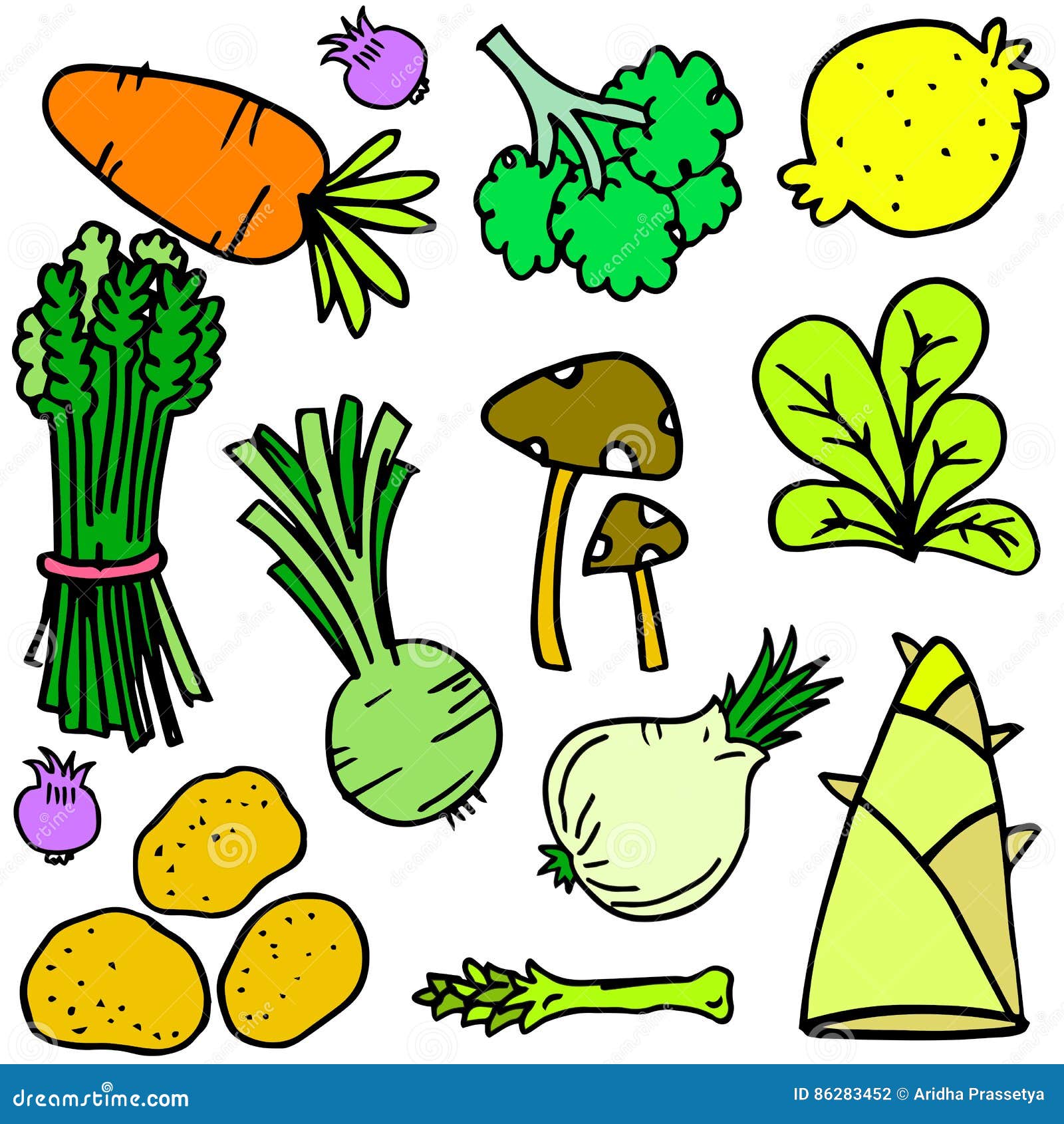 Doodle of Vegetable Style Set Stock Vector - Illustration of pattern ...
