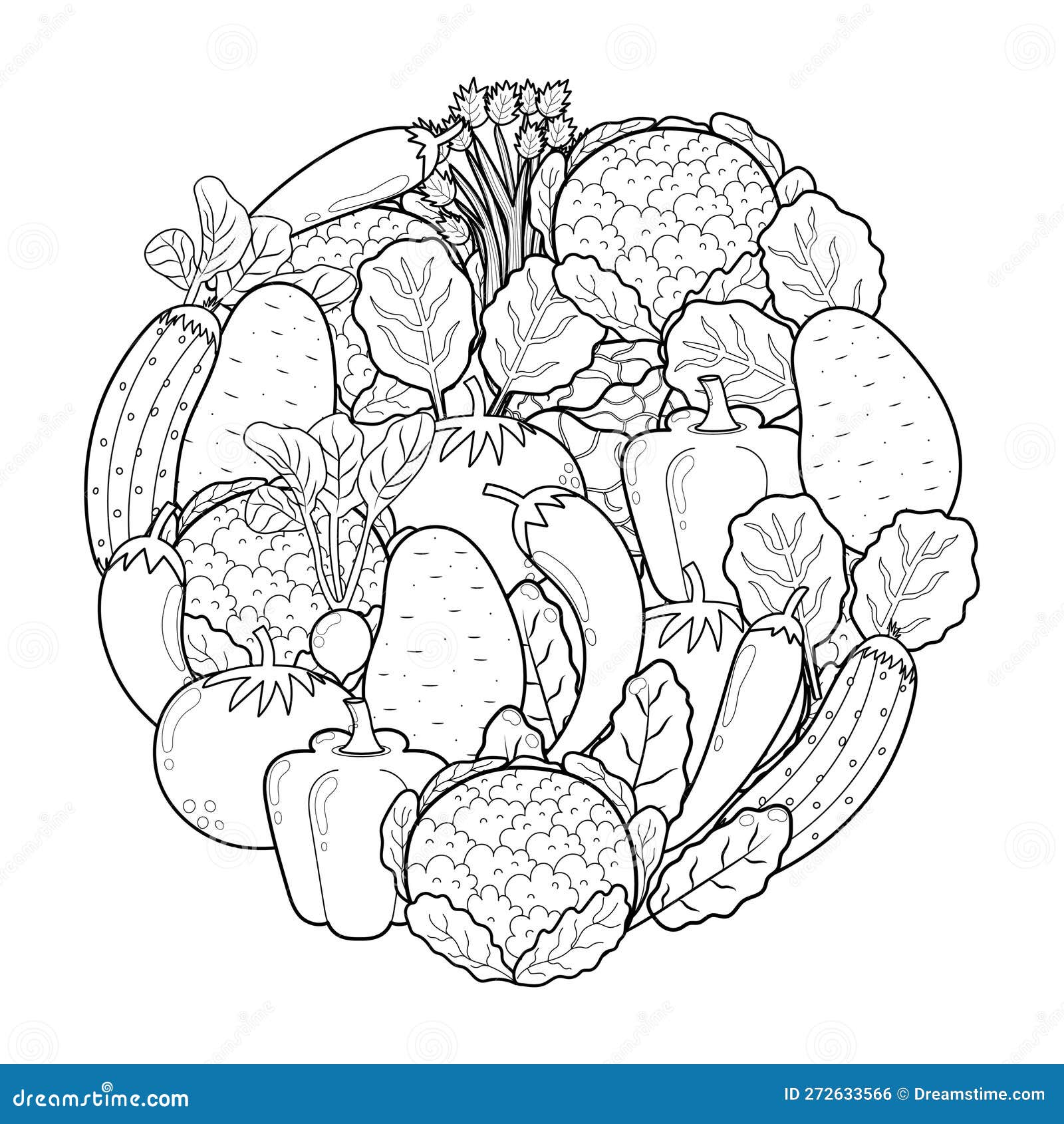Mandala Vegetables Fruits Colors Vector Illustration | CartoonDealer ...