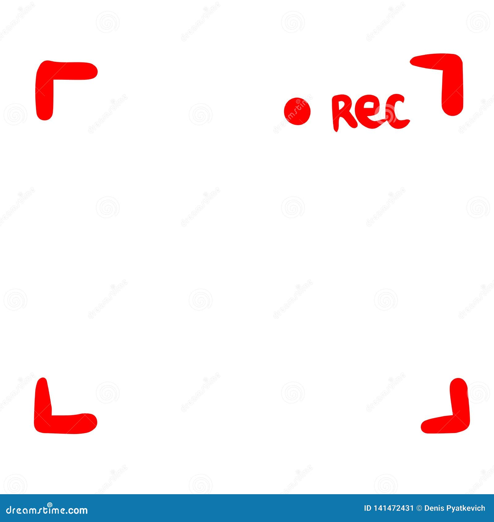 Hand Drawn Sketch Style Camera Rec Interface Viewfinder Stock Vector ...