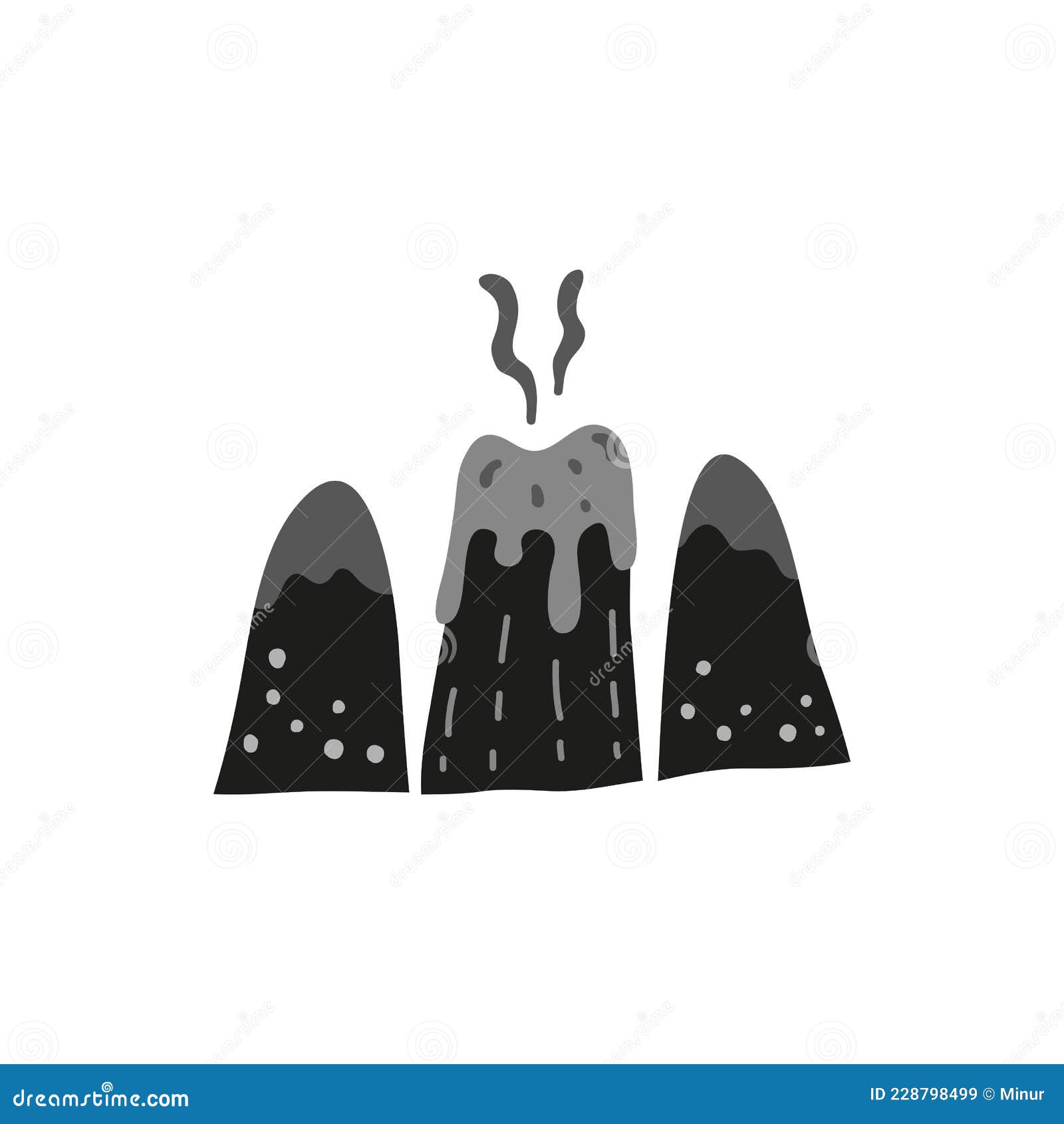 Volcano Doodle Logo Royalty-Free Illustration | CartoonDealer.com #95312793