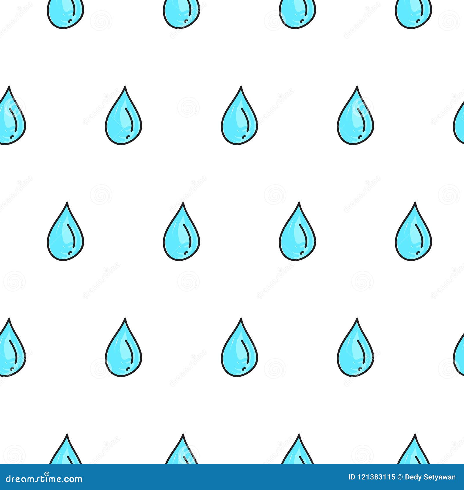Doodle water droplets stock vector. Illustration of pattern - 121383115