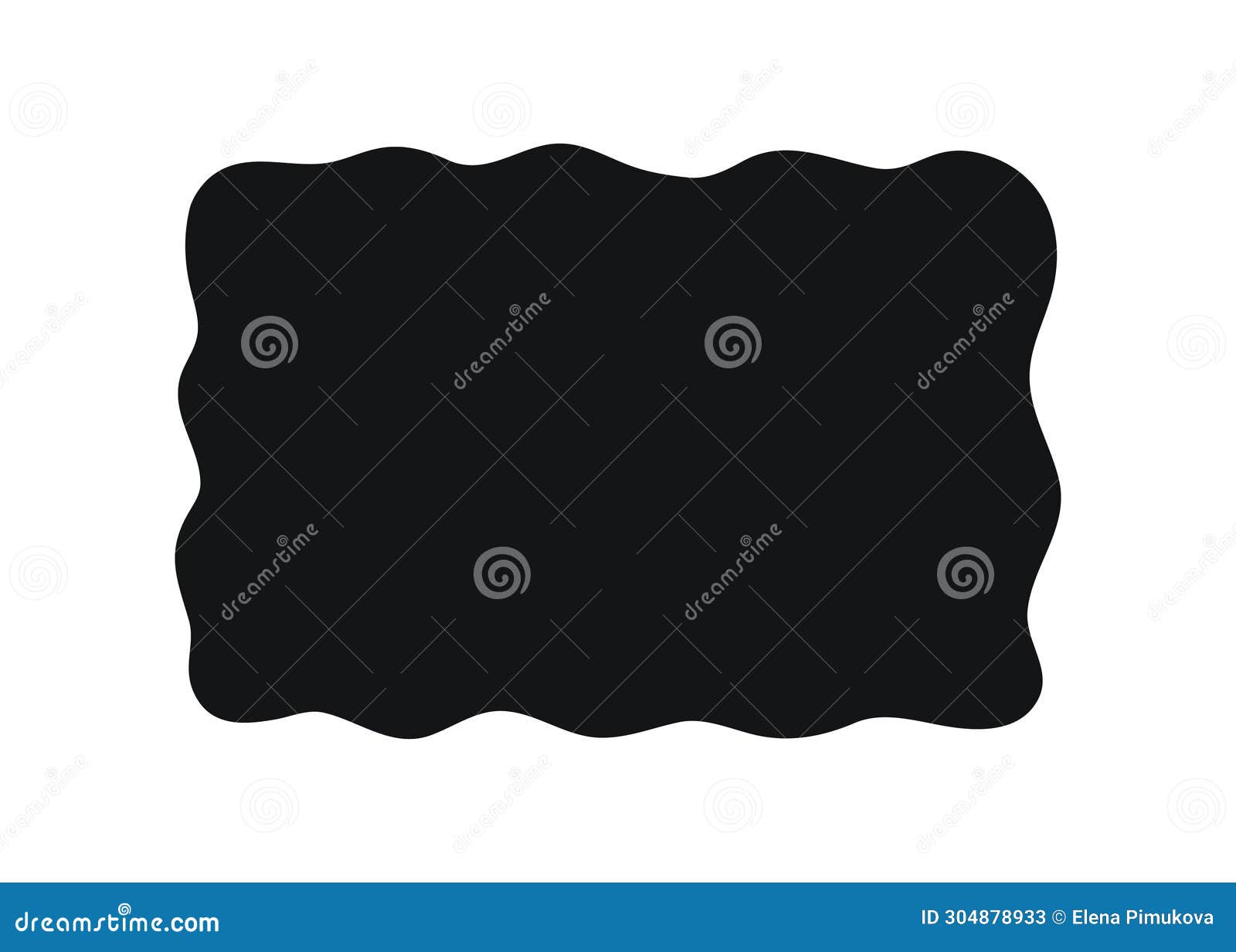 Doodle Wave Curve Edge Frame. Hand Drawn Wavy Square Border. Doodle ...