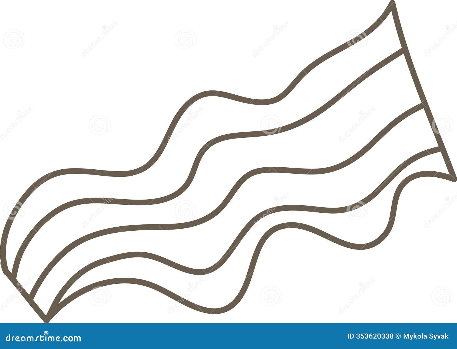 Doodle Wavy Bacon Drawing stock illustration. Illustration of graphic ...
