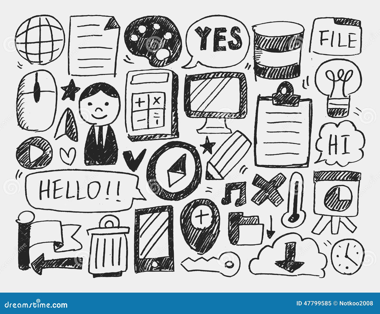 Doodle web background stock vector. Illustration of interface - 47799585