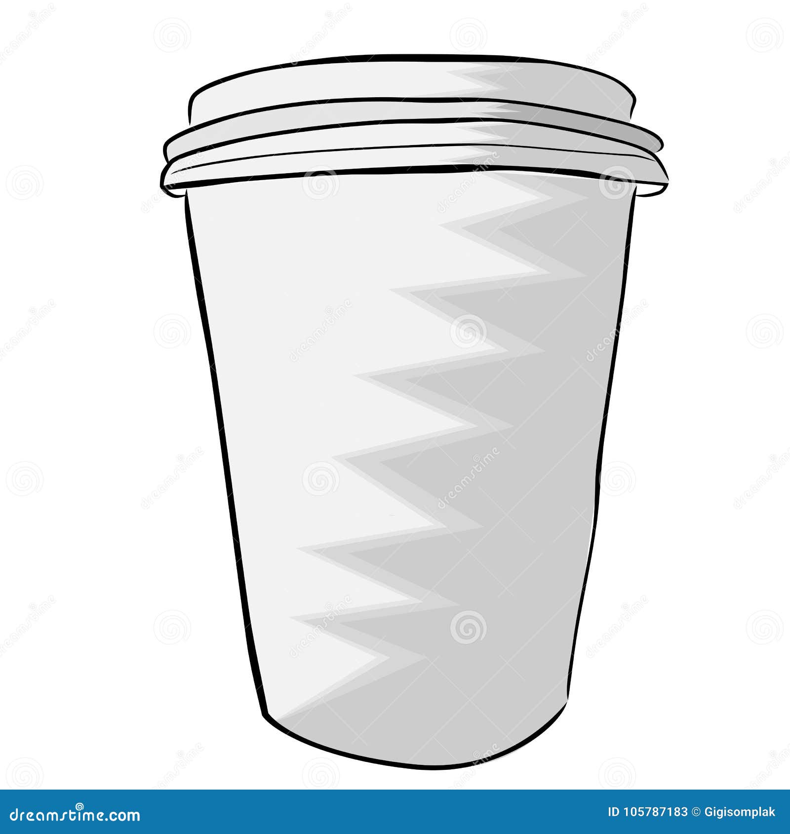 Doodle White Plastic Glass stock vector. Illustration of juice - 105787183