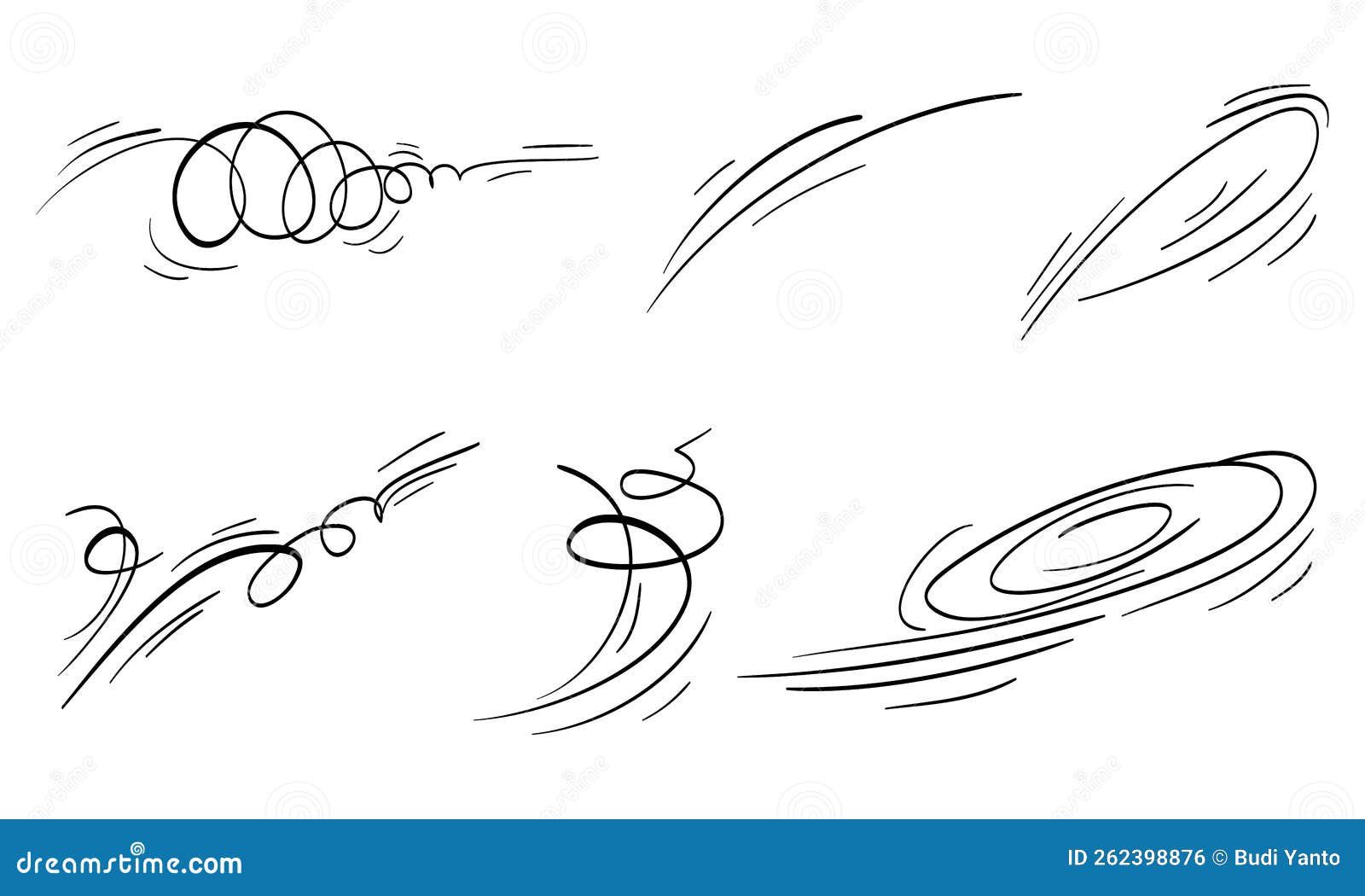Doodle Wind Blow, Gust Design Isolated on White Background Stock Vector ...