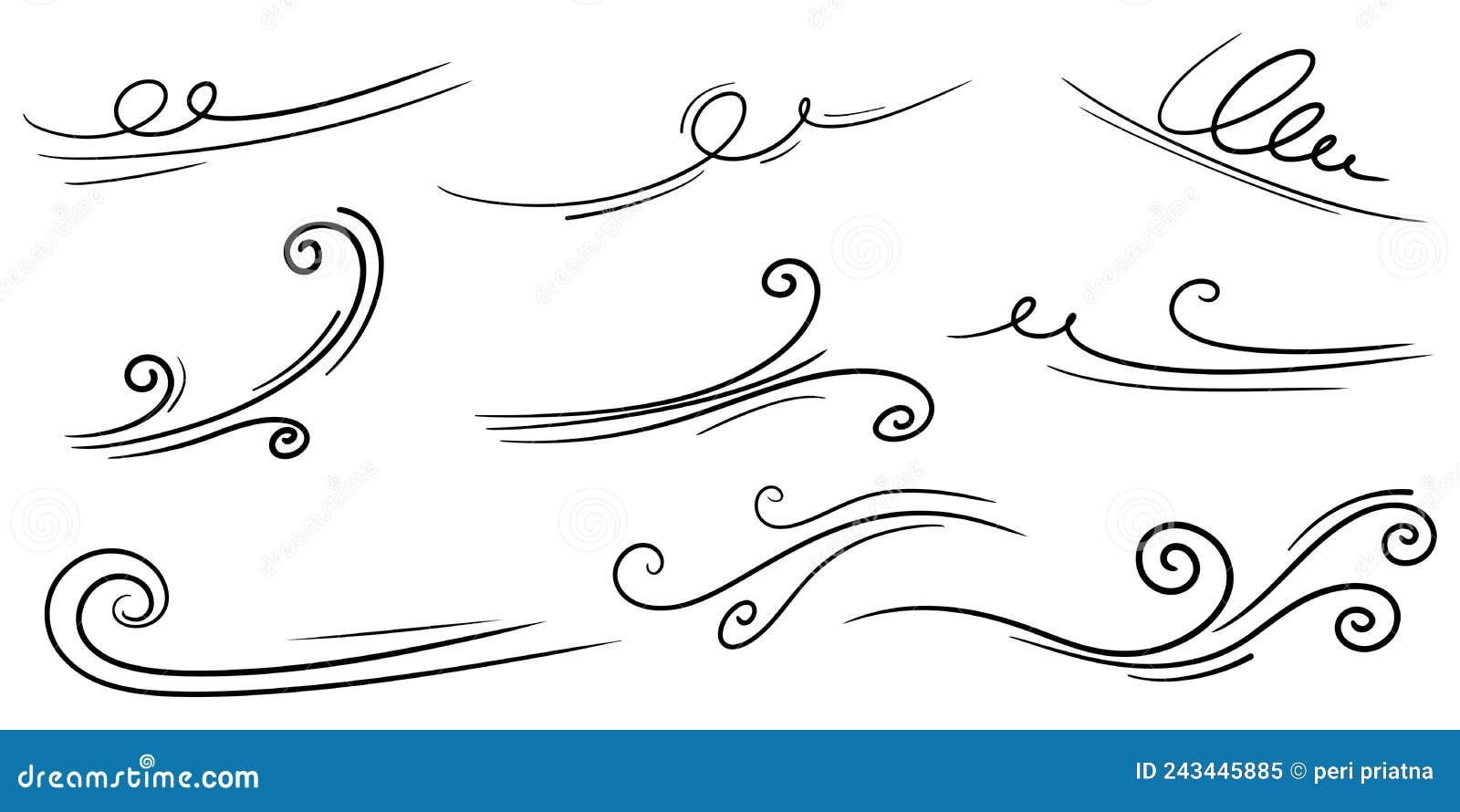 Wind Gust. Realistic Air Winds Blow, Breeze Current Stream Or White ...