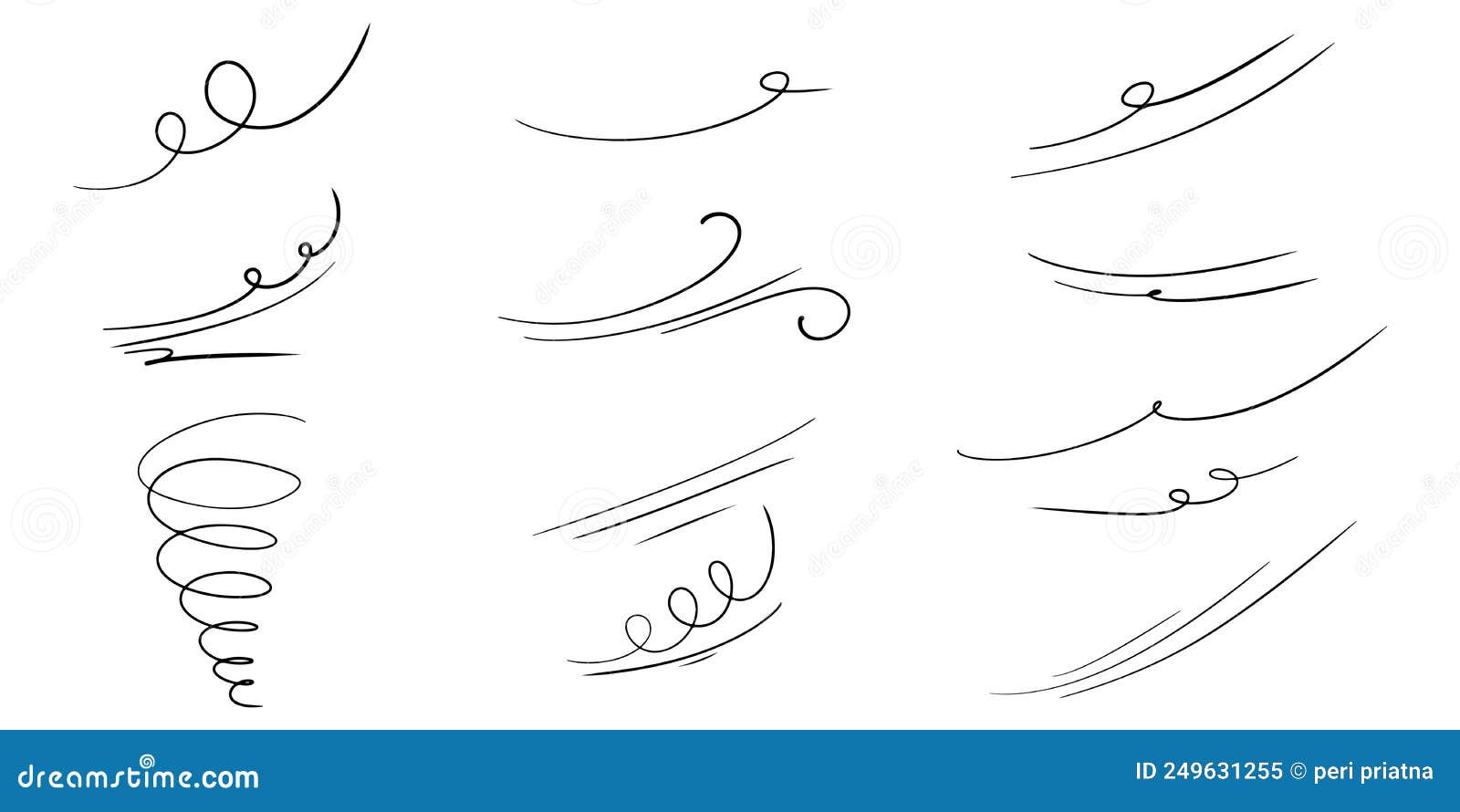 Wind Gust. Realistic Air Winds Blow, Breeze Current Stream Or White ...