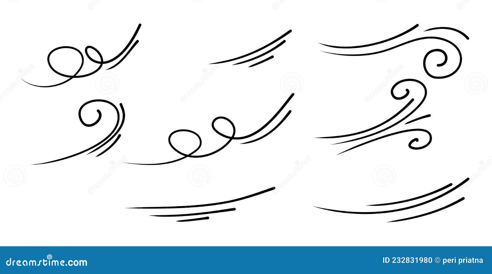 Wind Gust. Realistic Air Winds Blow, Breeze Current Stream Or White ...