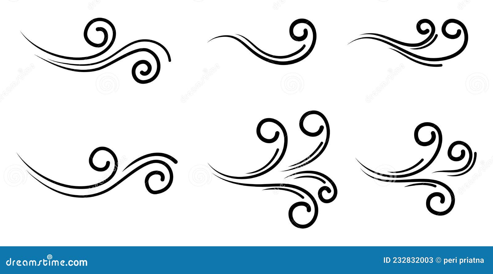 Wind Gust. Realistic Air Winds Blow, Breeze Current Stream Or White ...