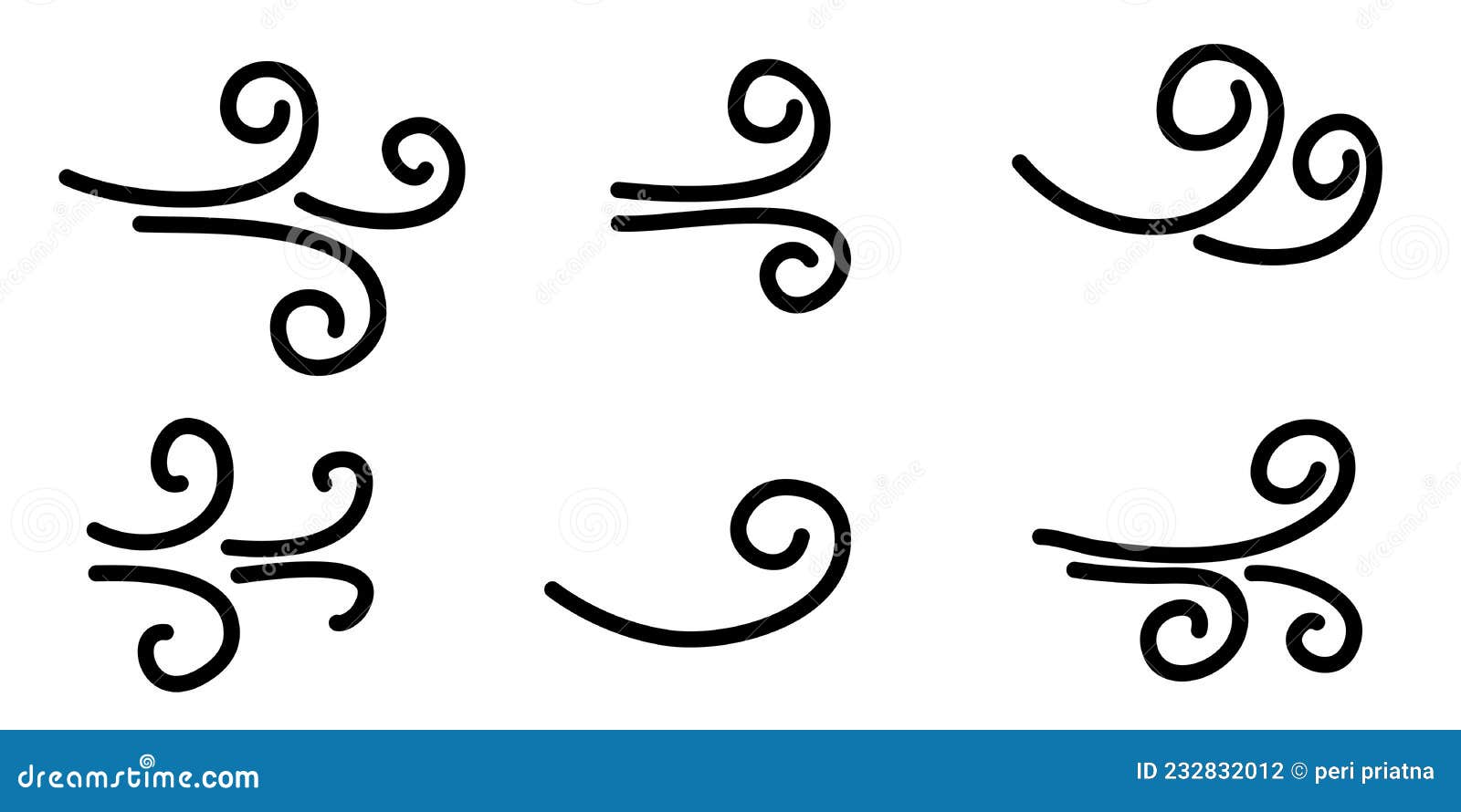 Wind Gust. Realistic Air Winds Blow, Breeze Current Stream Or White ...