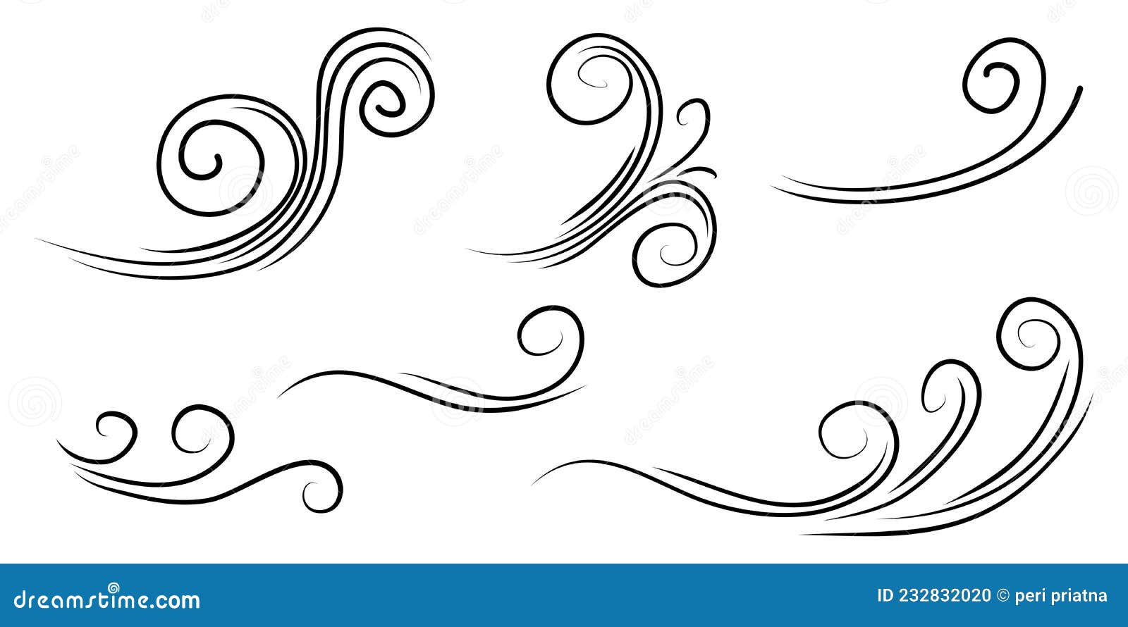 Wind Gust. Realistic Air Winds Blow, Breeze Current Stream Or White ...