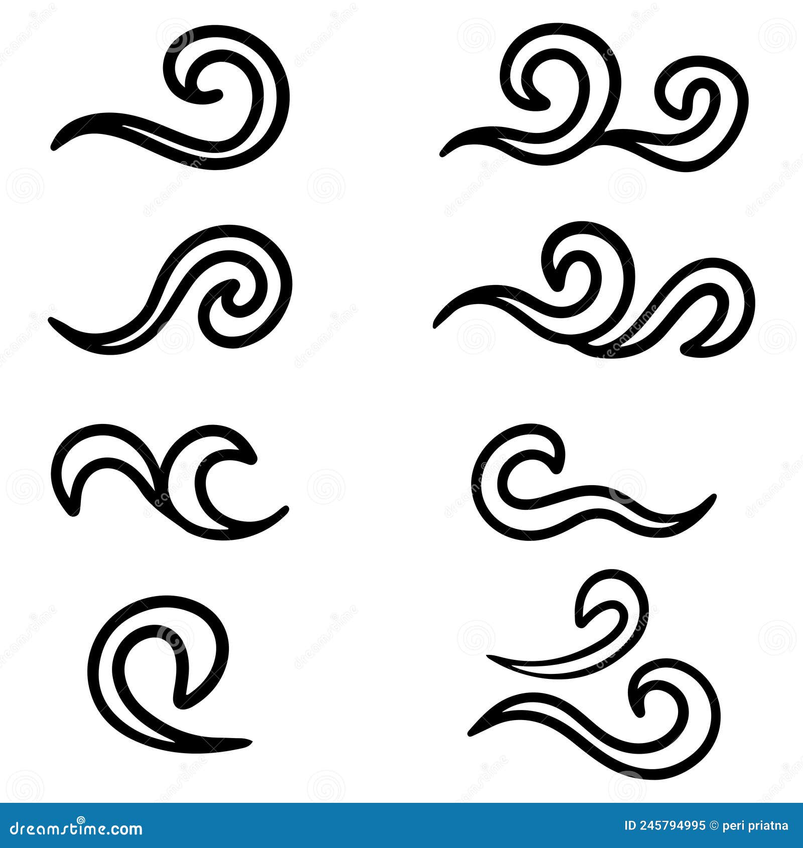 Wind Gust. Realistic Air Winds Blow, Breeze Current Stream Or White ...