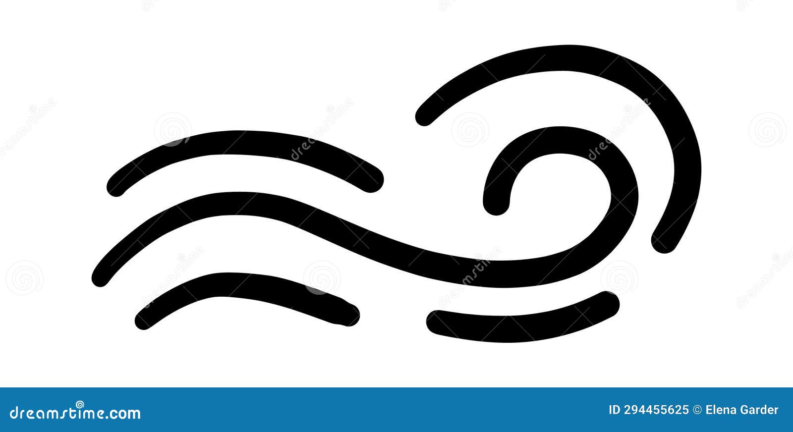 Doodle Wind Lines. Air Sketch. Cartoon Hand Drawn Windmill Stock Vector ...