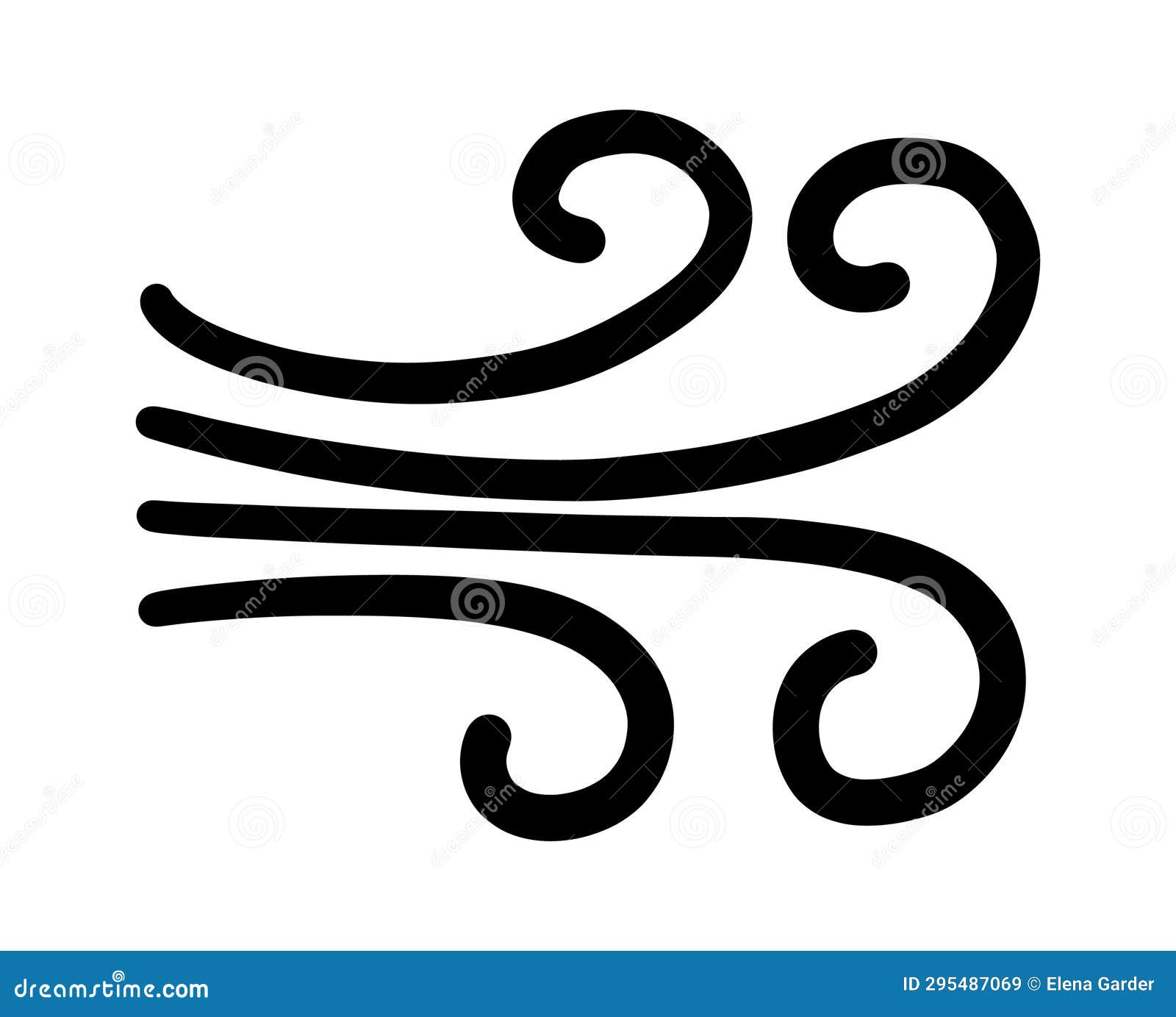 Doodle Wind Lines. Air Sketch. Cartoon Hand Drawn Windmill Stock Vector ...