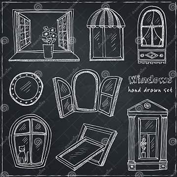 Doodle Windows Set Isolated. Vector Illustration Stock Vector ...