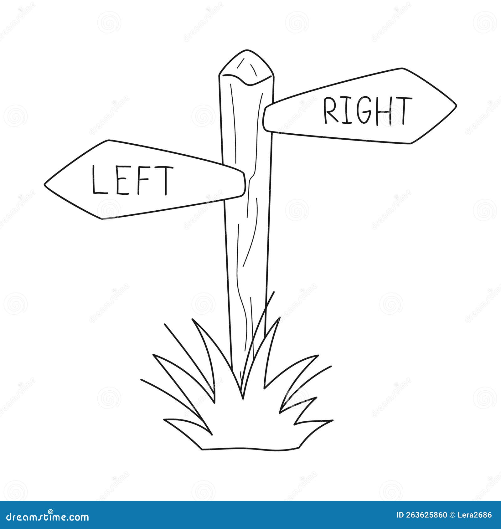 Wooden Guideboard Made Of Plank And Pole Nailed Together. Empty ...