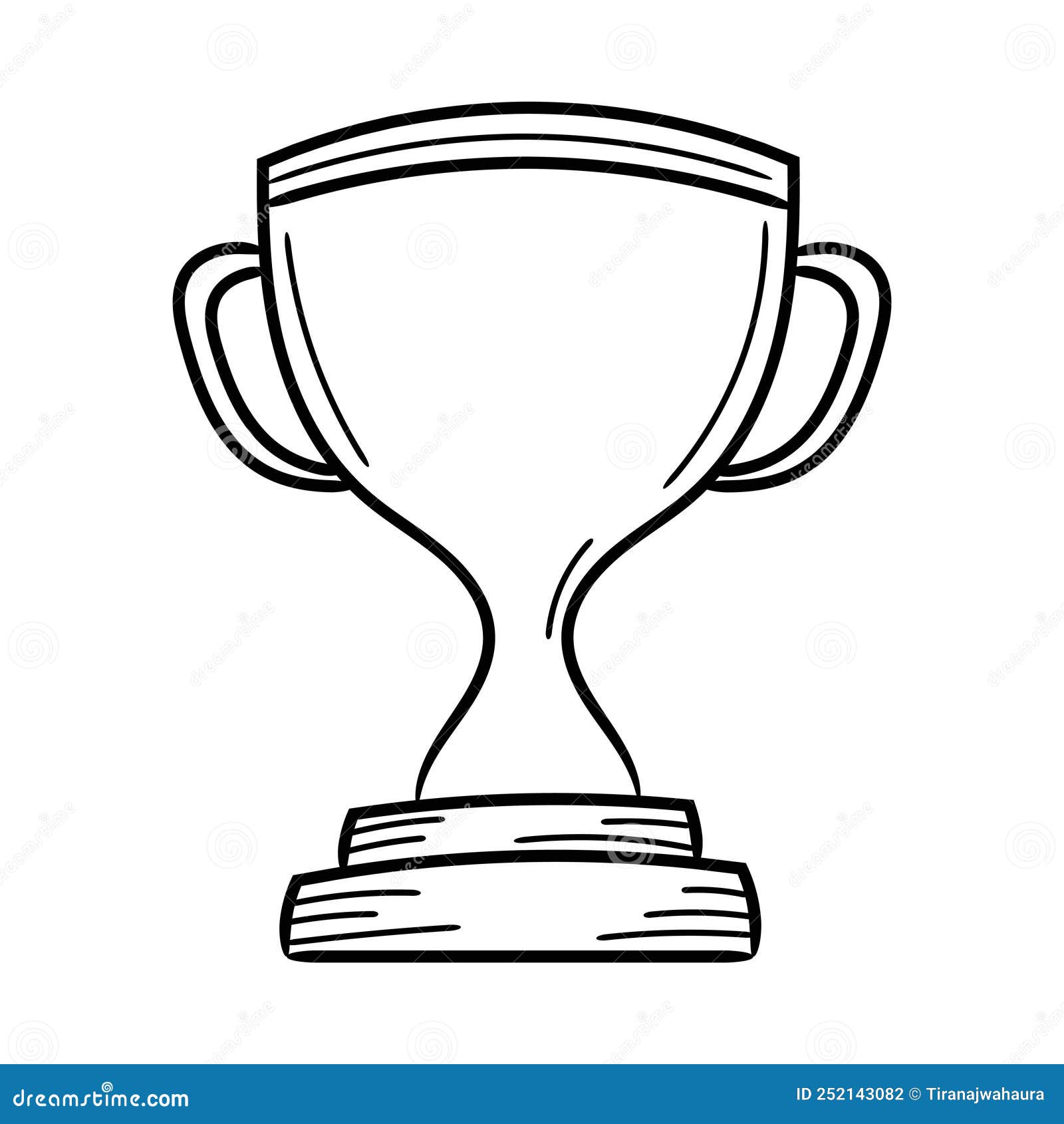 Simple Trophy Vector Illustration with Minimalist Line Design Stock ...