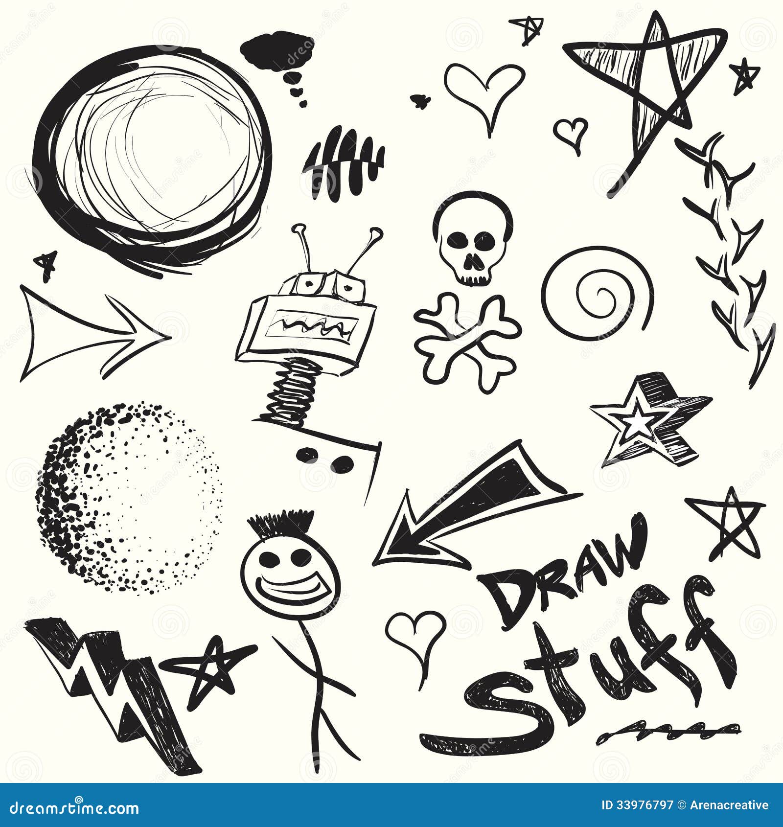 Doodles Collection stock vector. Illustration of drawing - 33976797