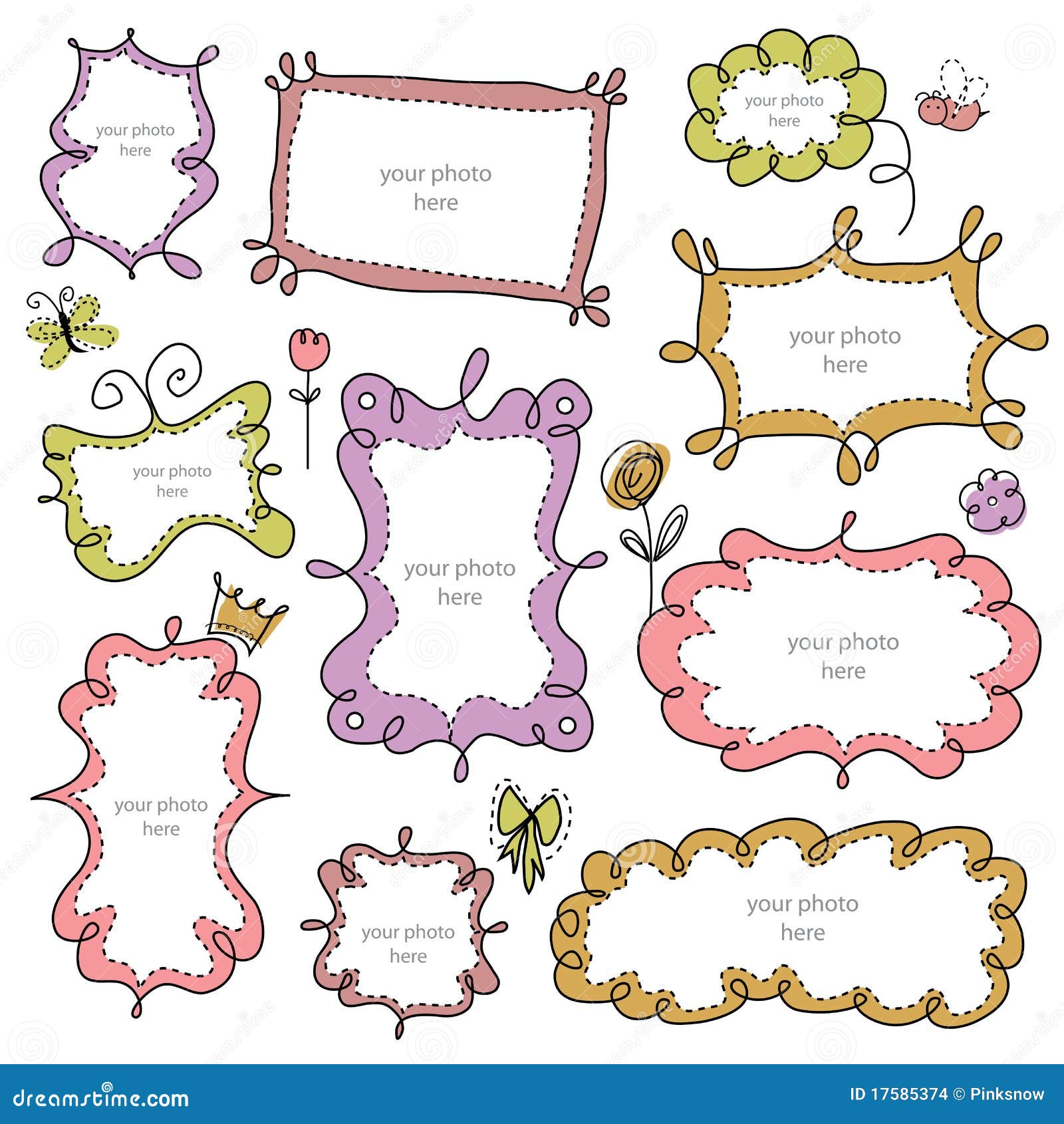 Doodles frames stock vector. Illustration of bird, lovely - 17585374