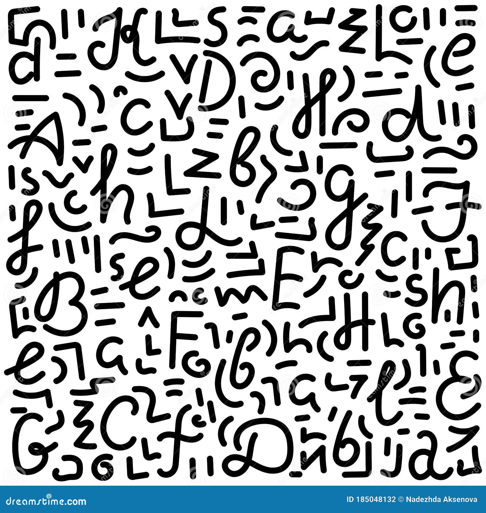 Doodles Hand-drawing. Letters, Background.Vector Illustration Stock ...